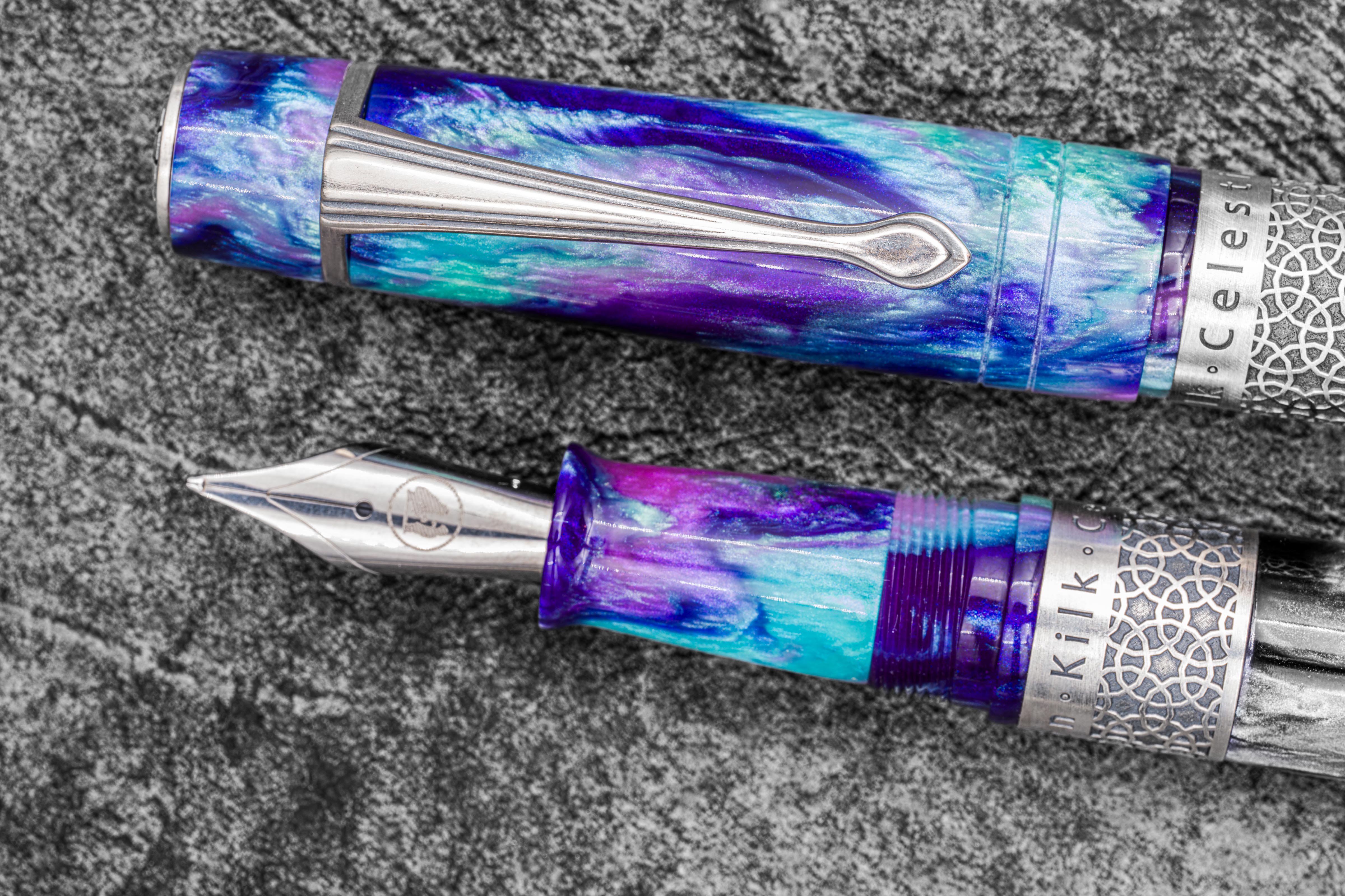 Plum Abalone Kilk Galen SE Celestial Fountain Pen | Galen Leather
