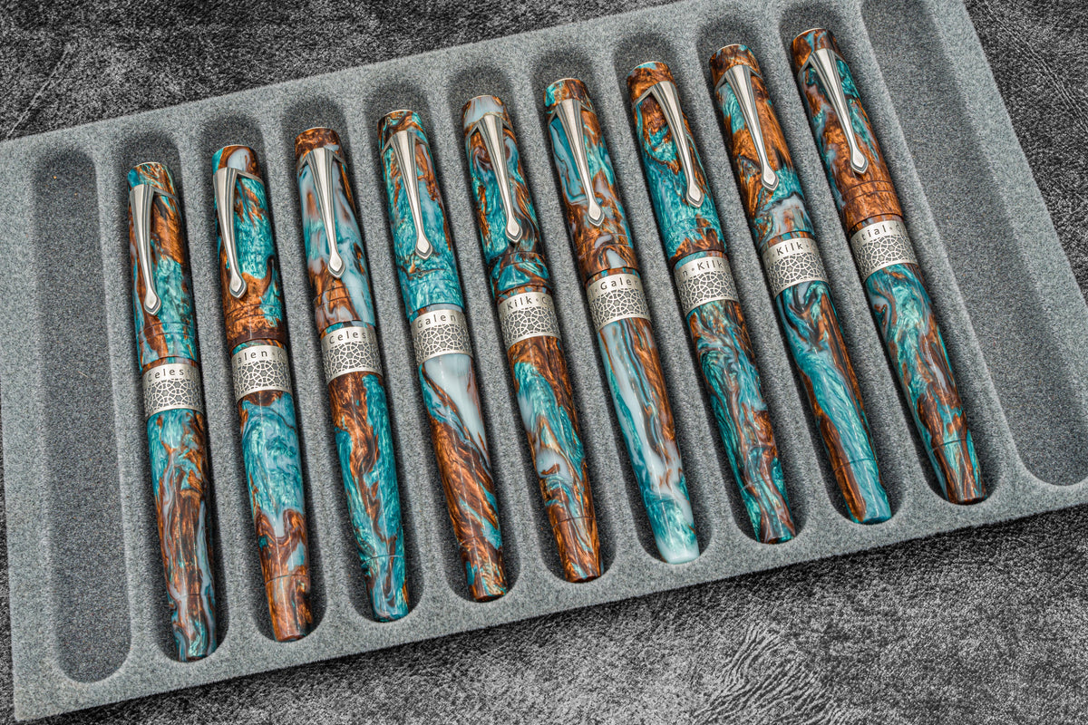 Teal Agate Kilk Galen SE Celestial Fountain Pen | Galen Leather Co.