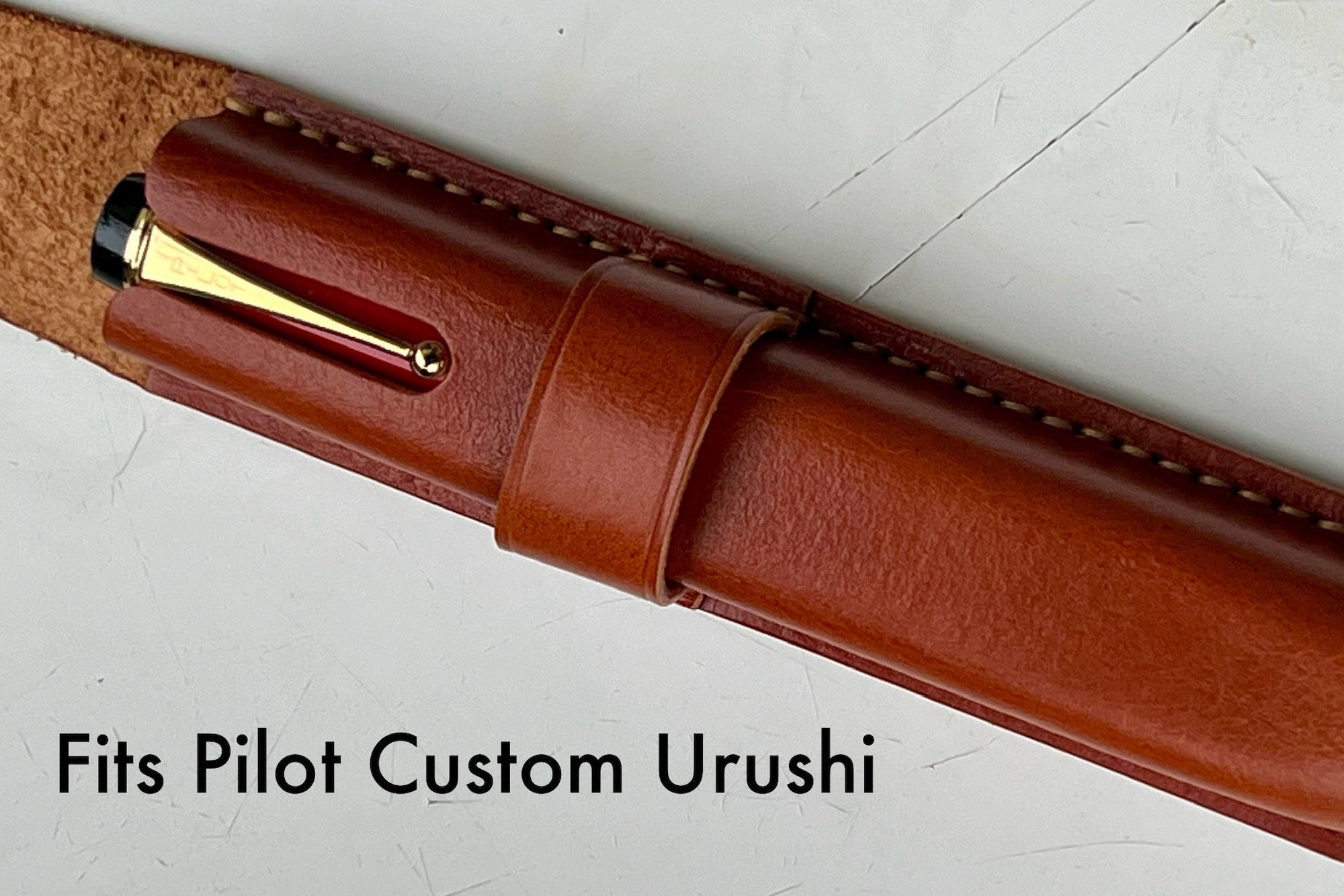 Leather Single Fountain Pen Case/Pen Pouch - Crazy Horse Brown - Galen ...