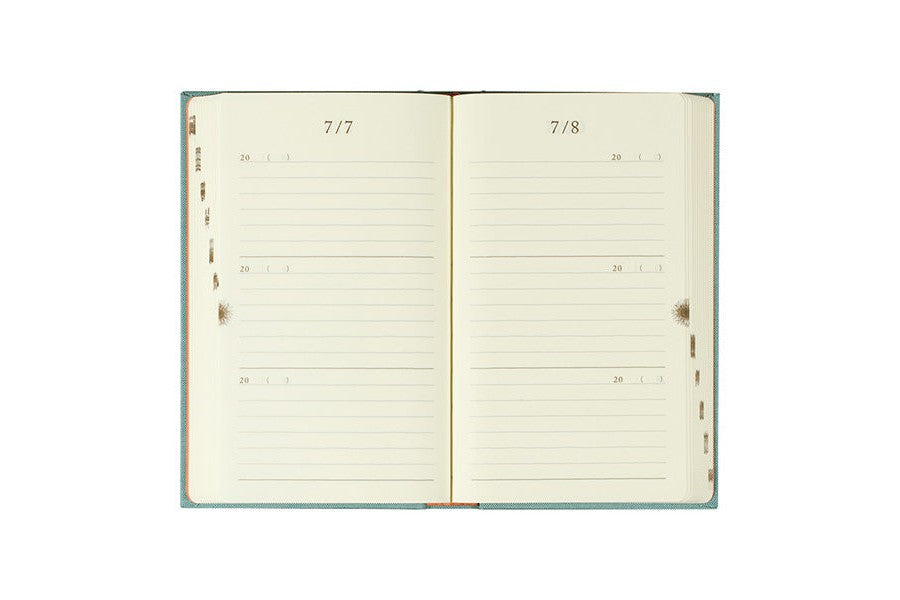 Midori 3 Years Diary - Door Design - Light Blue - Galen Leather