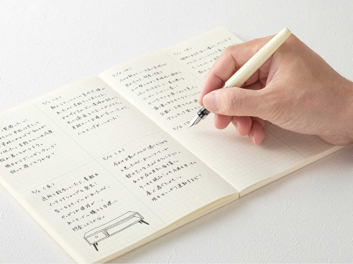 Midori MD Notebook Journal A5 Grid Block - 192 Pages - Galen Leather