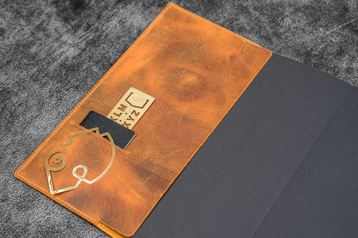 Leather Slim B5 Notebook / Planner Cover - Crazy Brown | Galen Leather