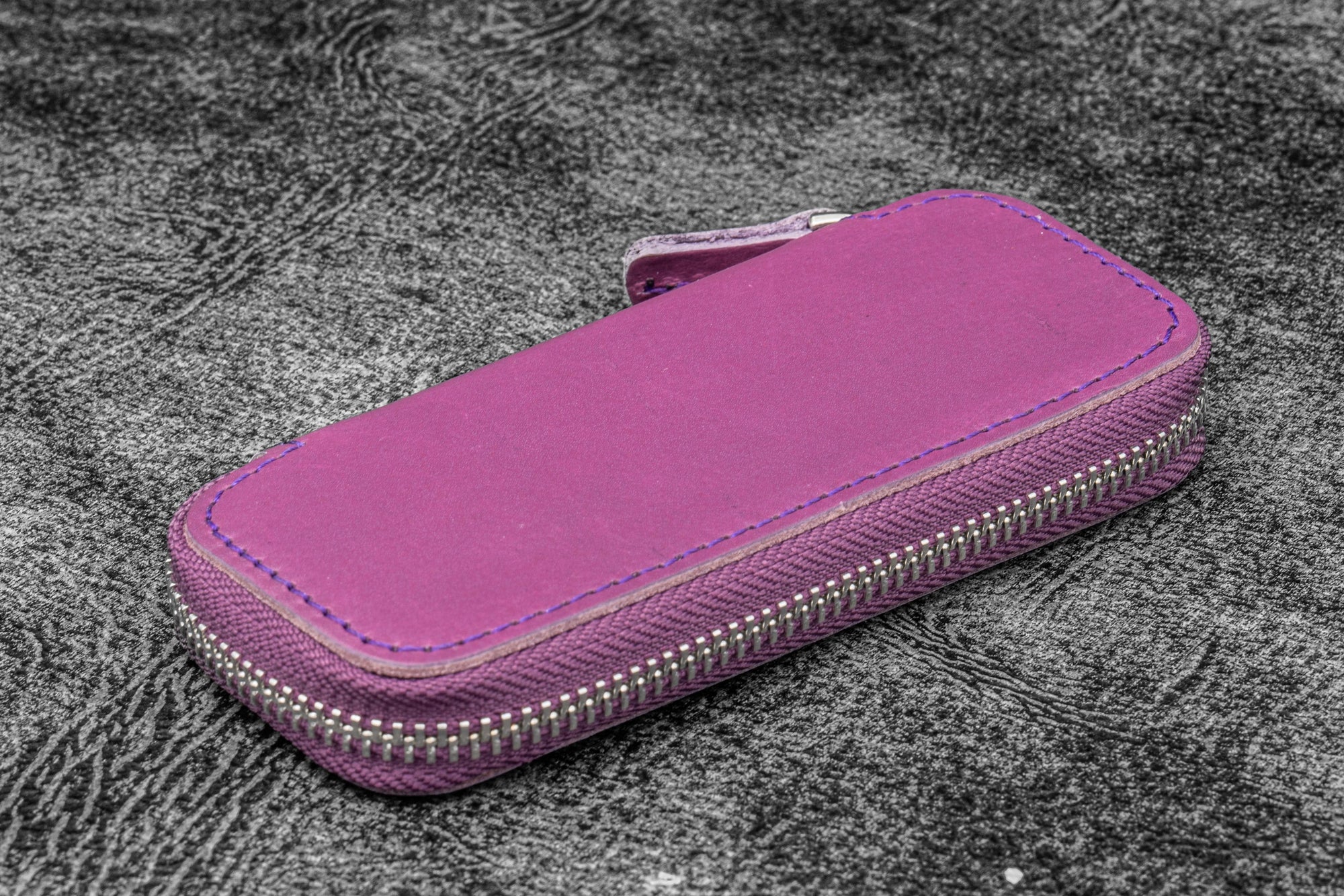 Handmade Purple Leather Zippered Double Pen Case for Kaweco Pens ...