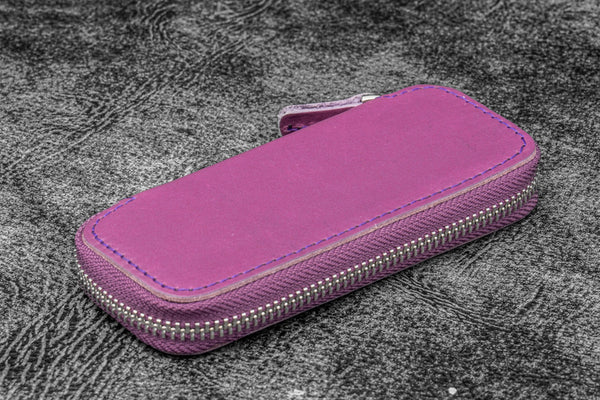 Handmade Purple Leather Zippered Double Pen Case for Kaweco Pens ...