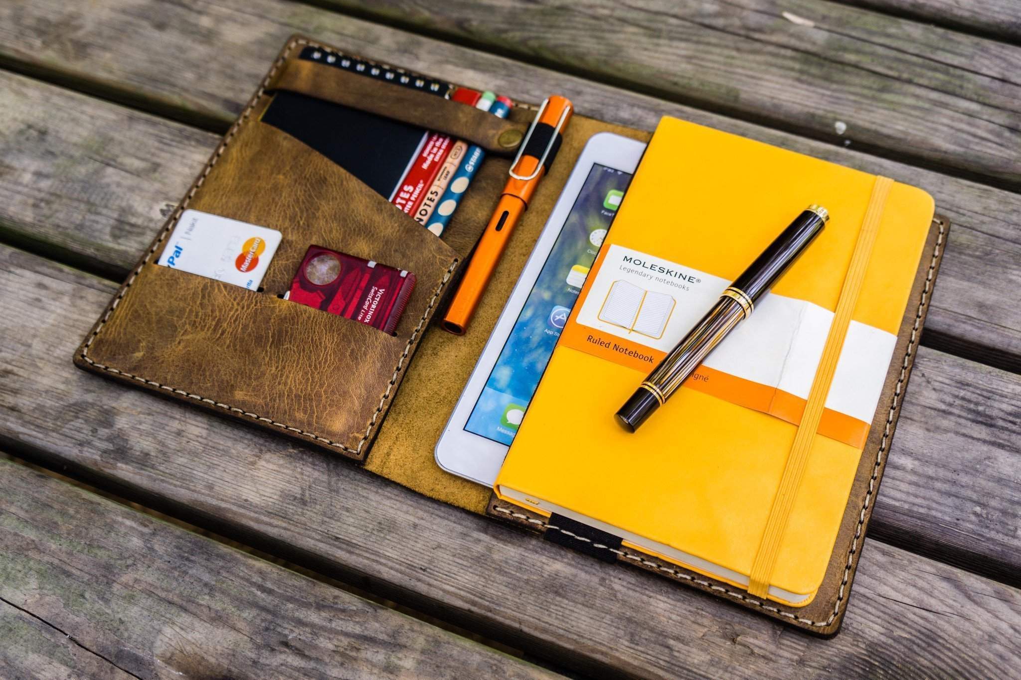 A5 Leather Notebook Cover For iPad Mini - Galen Leather
