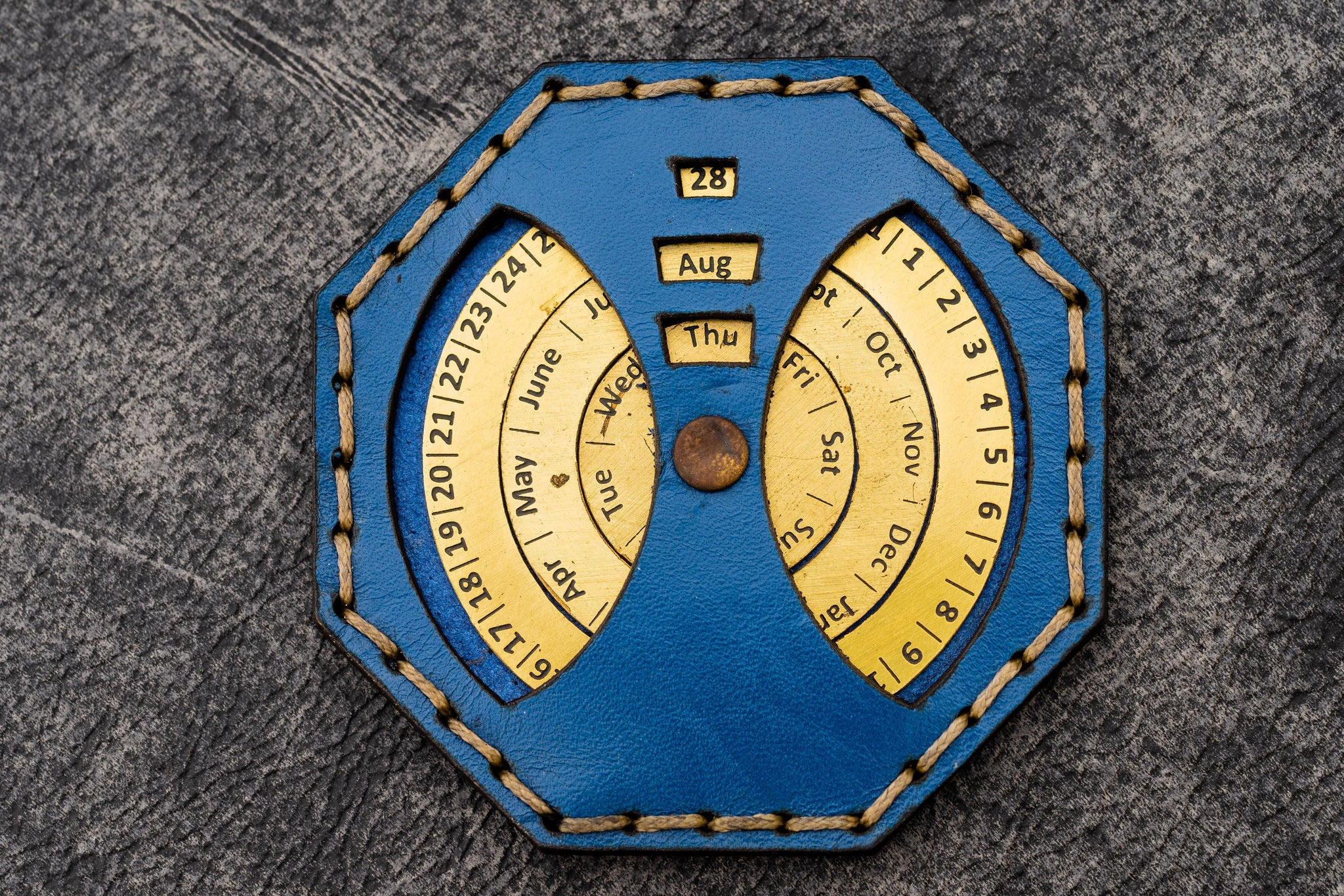 Perpetual Calendar - Handmade From Brass & Leather | Galen Leather