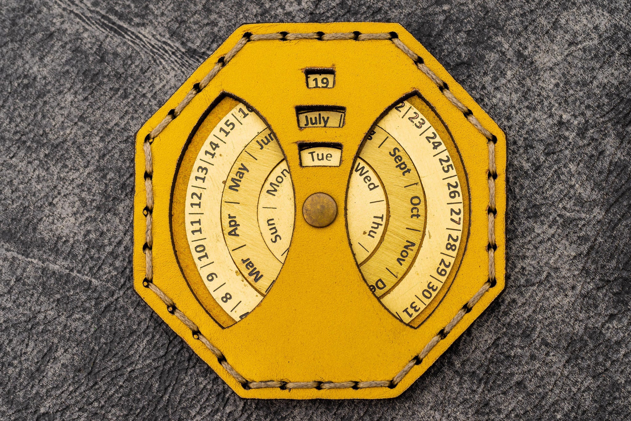 Perpetual Calendar - Handmade From Brass & Leather | Galen Leather