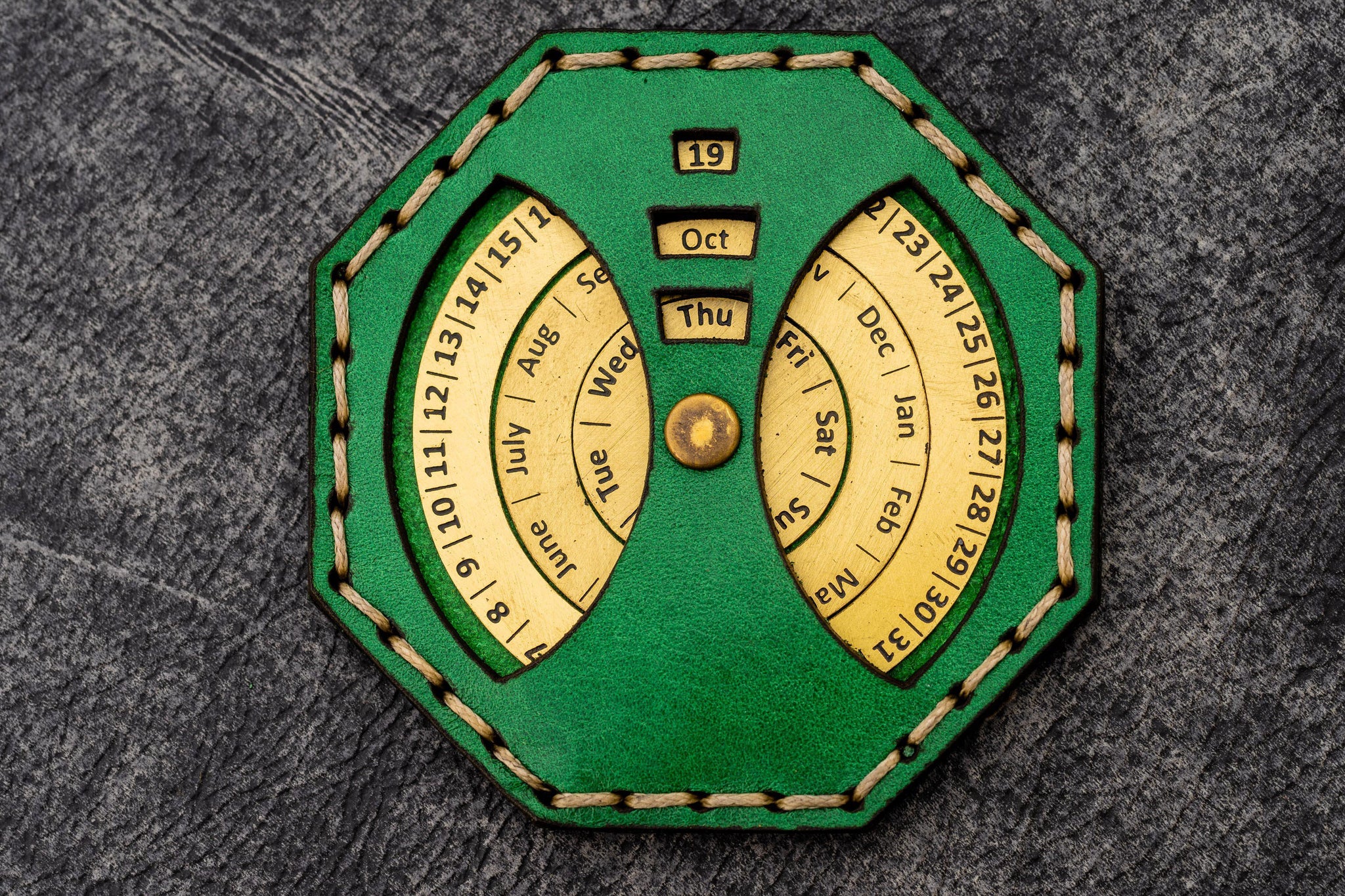 Perpetual Calendar - Handmade From Brass & Leather | Galen Leather