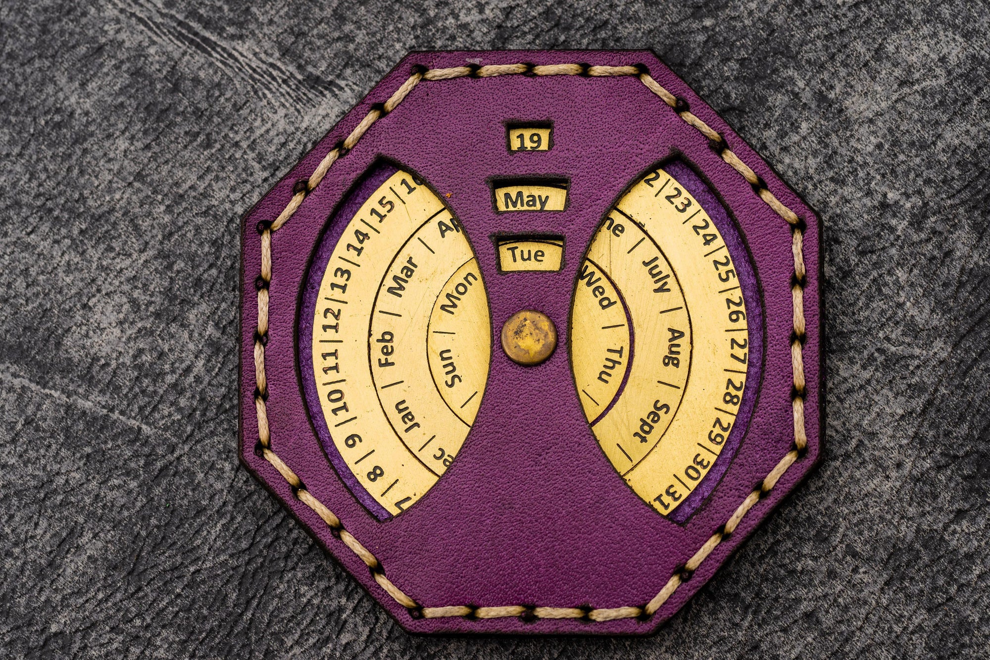 Perpetual Calendar - Handmade From Brass & Leather | Galen Leather