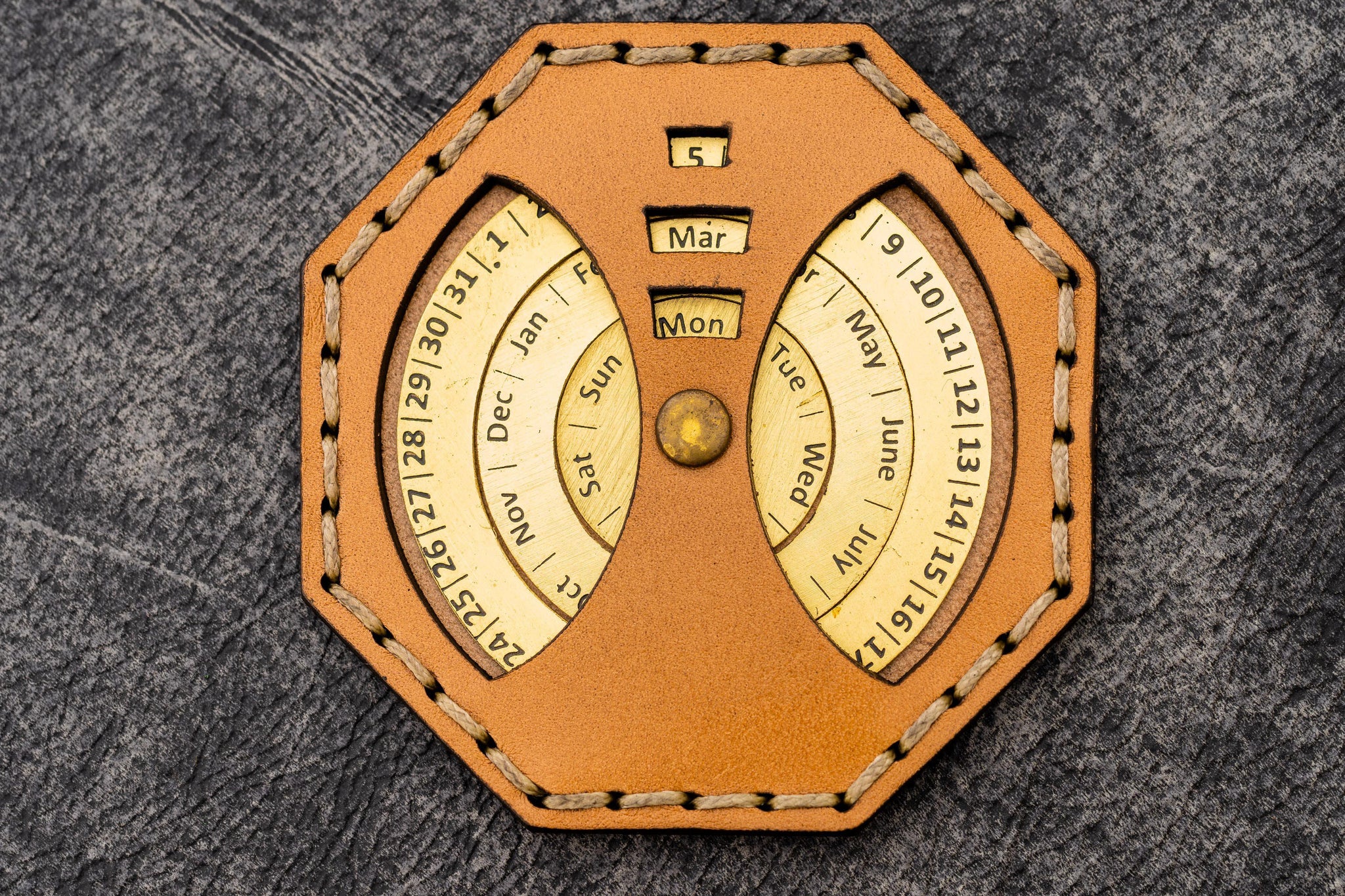 Perpetual Calendar - Handmade From Brass & Leather | Galen Leather