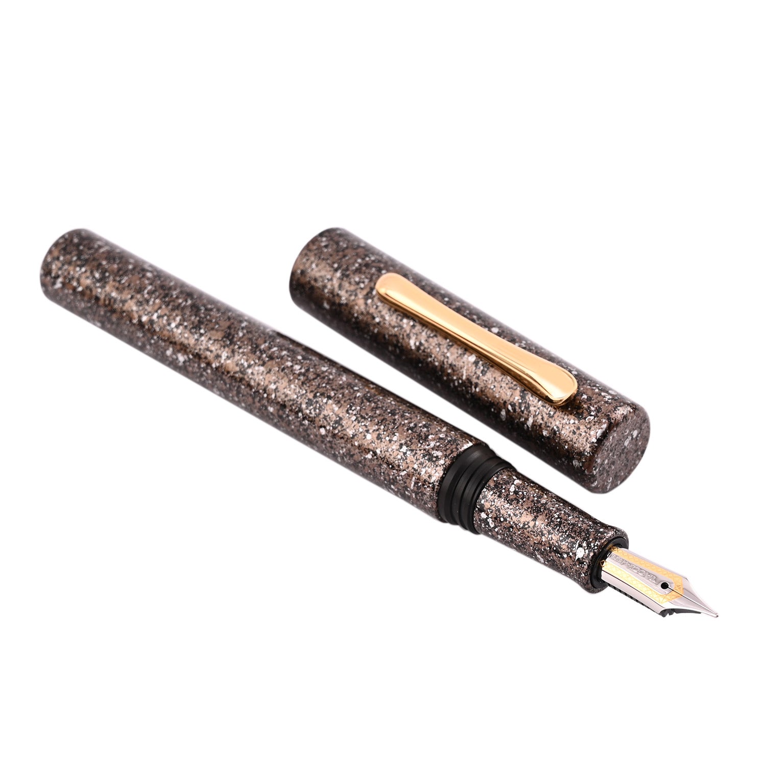Taccia Granite Stone Fountain Pen - Brown GT - Ebonite & Sailor Steel ...