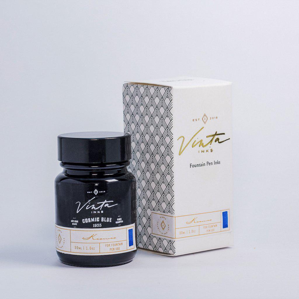 Vinta Cosmic Blue Shimmer Kosmos 1955 Ink - Galen Leather