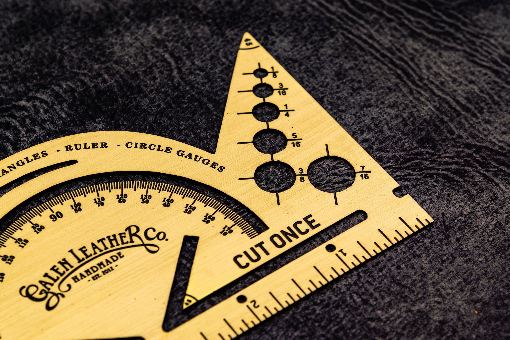 Brass Antique-Inspired Protractor Combine Tool - Galen Leather
