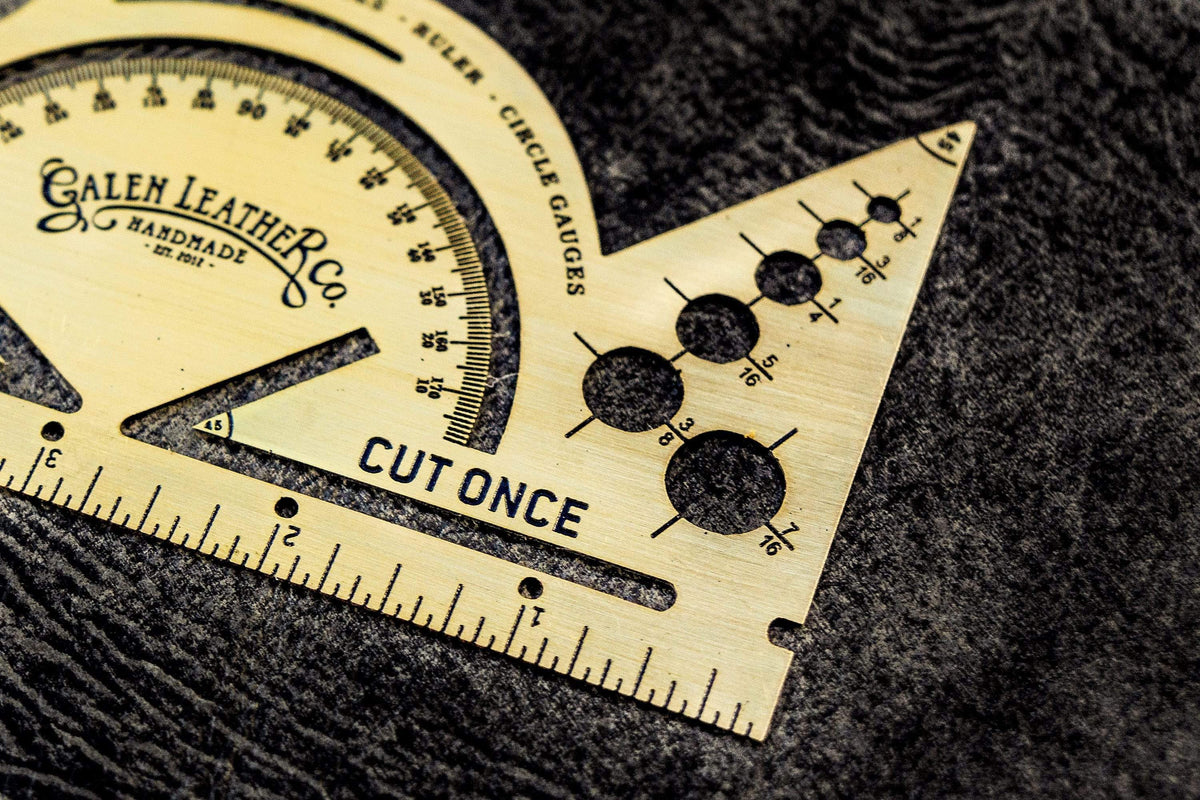 Brass Antique-Inspired Protractor Combine Tool - Galen Leather