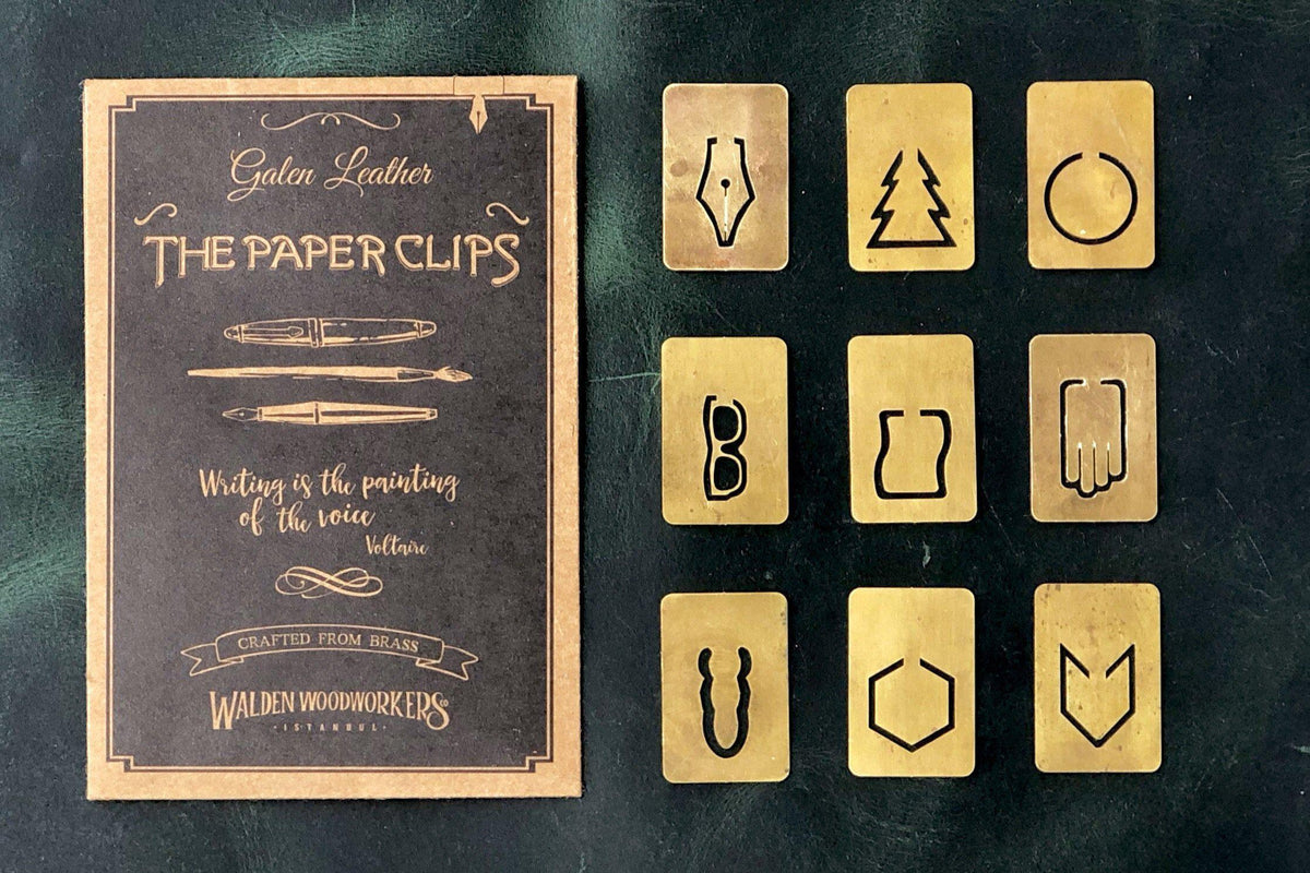 Fine Brass Paper Clip Set - 100% Handmade in Turkey - Galen Leather