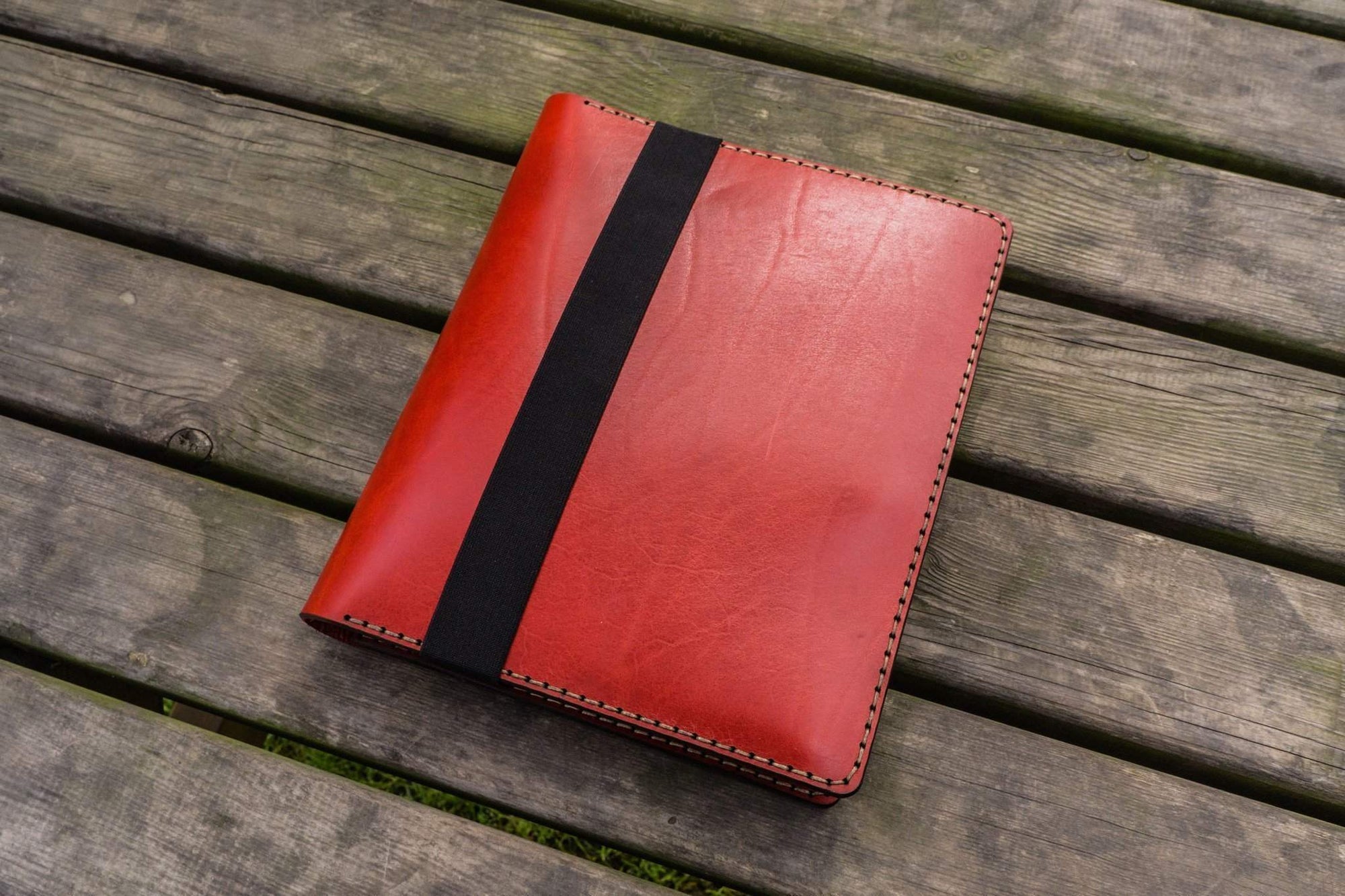 Composition Notebook Cover With iPad Pocket - Red - Galen Leather