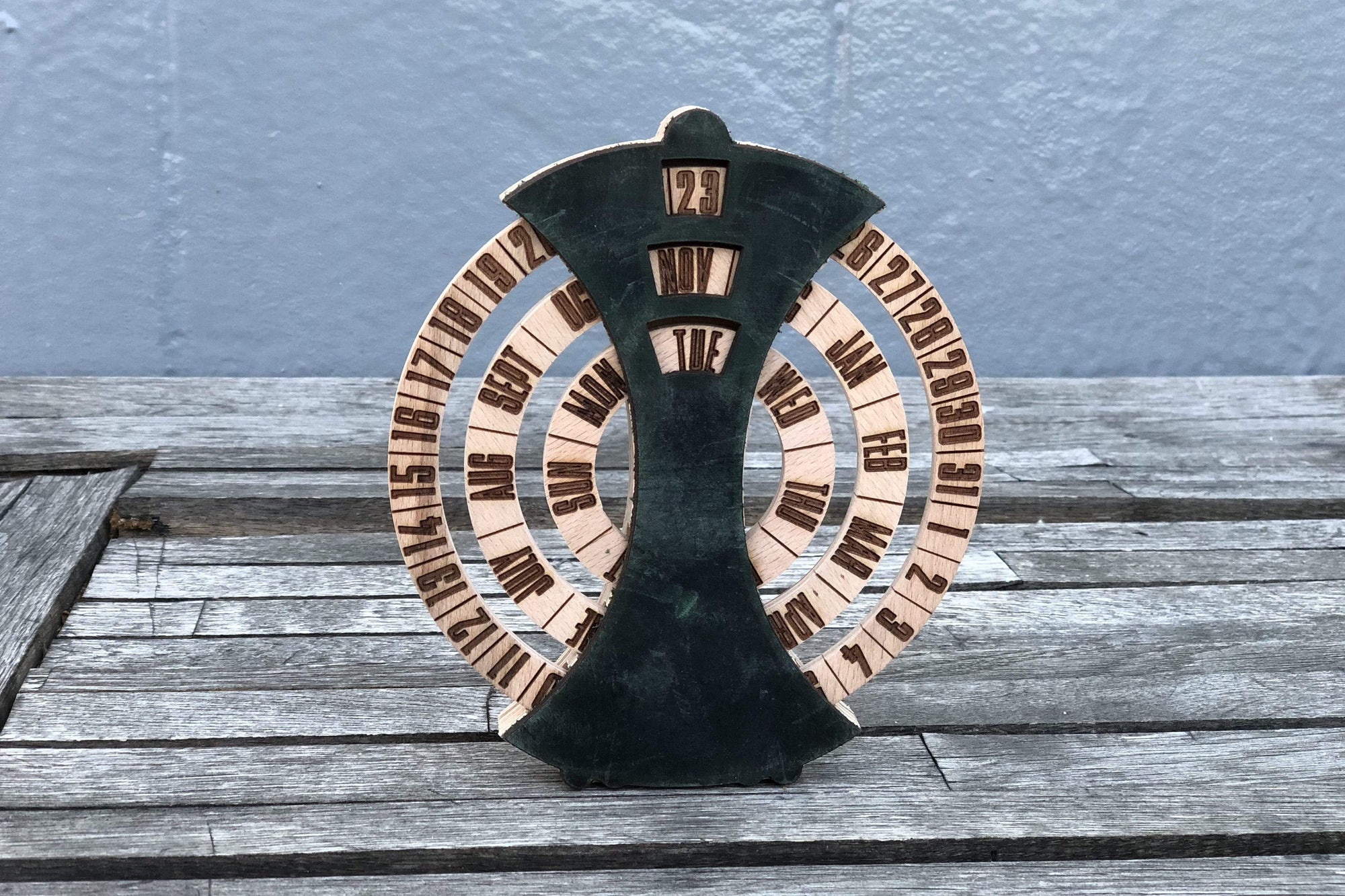 Wooden Perpetual Calendar - Handcrafted From Leather & Wood - Galen Leather