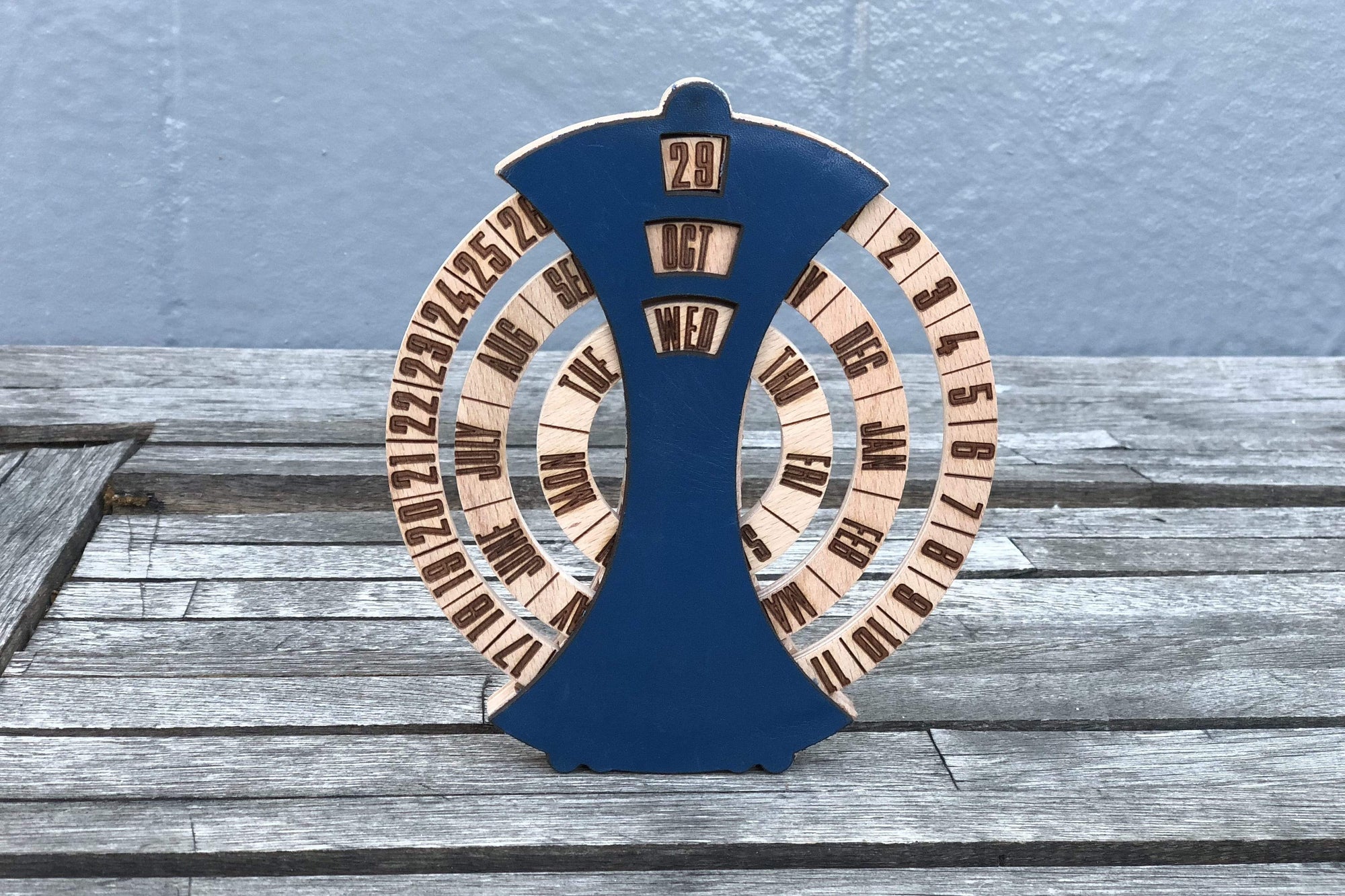 Wooden Perpetual Calendar - Handcrafted From Leather & Wood - Galen Leather