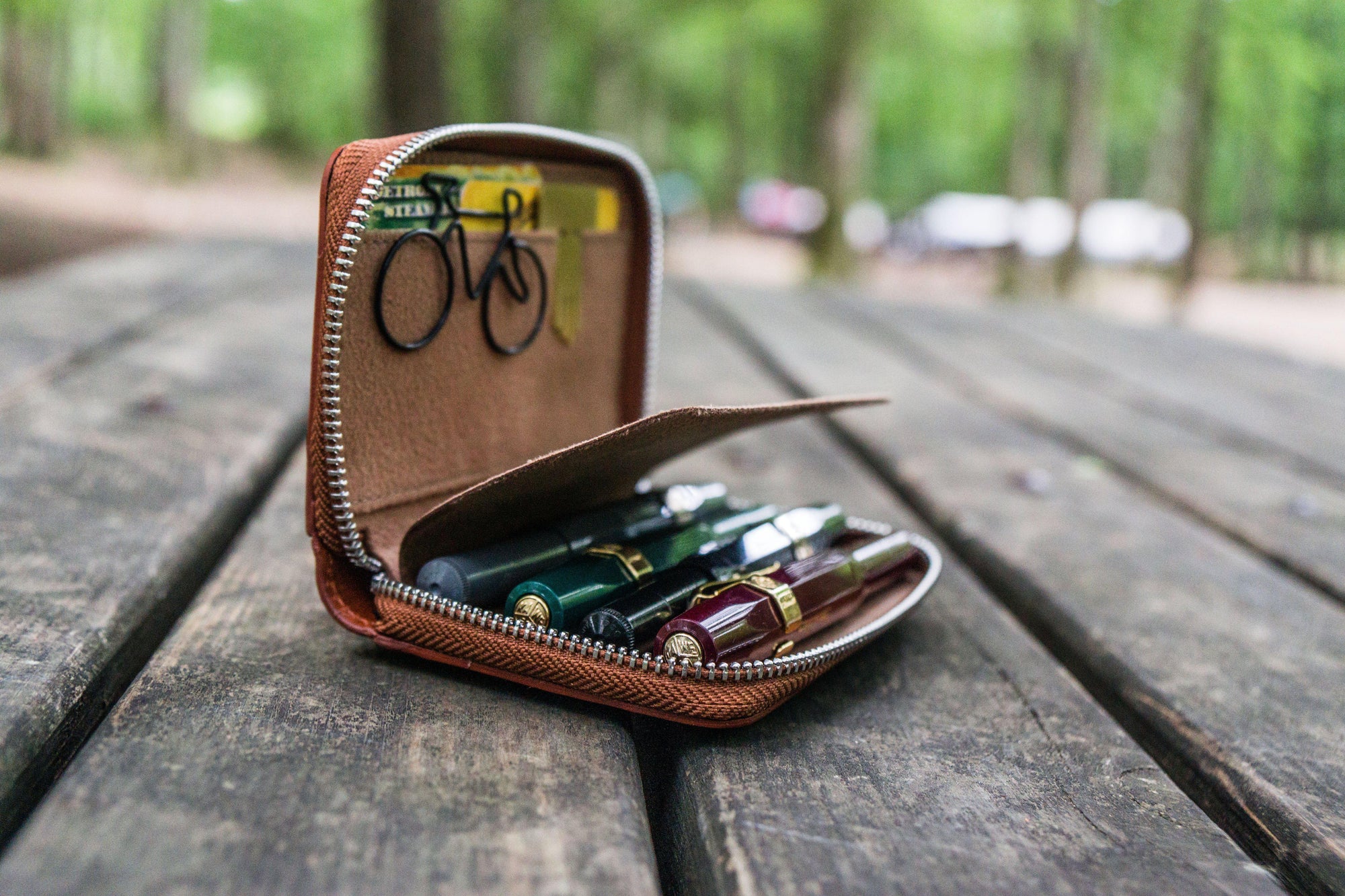 Brown Zipped EDC Wallet | Handmade Veg-Tan Leather with Pen Slot ...