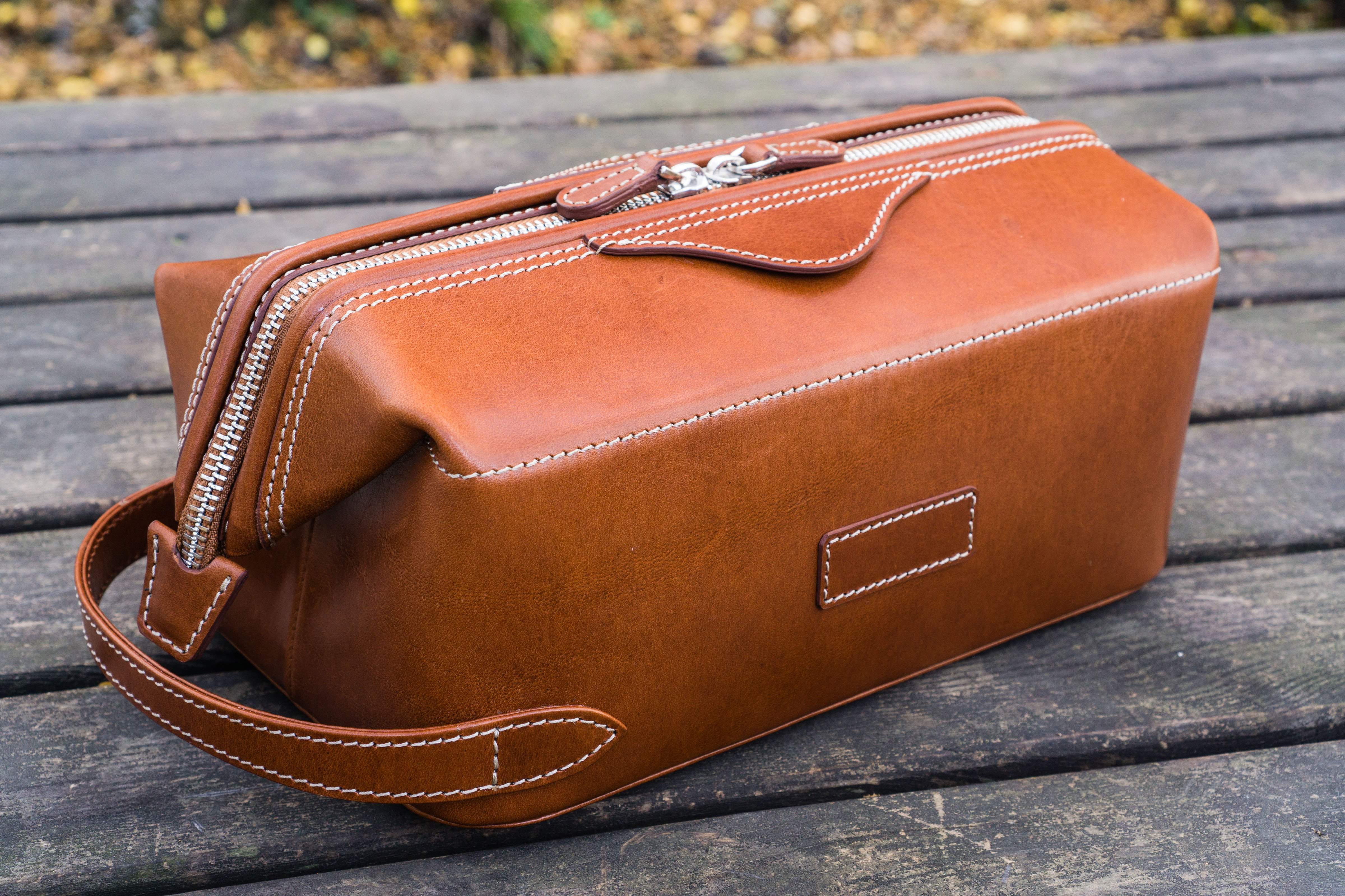 Men's Leather Shaving Kit Bags for Travel - Galen Leather