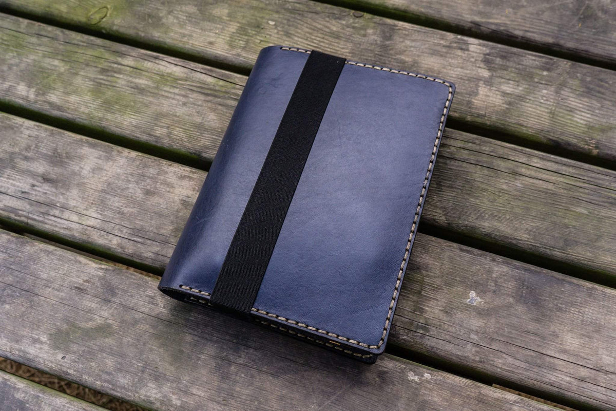 Leather Leuchtturm1917 A5 Notebook Cover - Navy Blue - Galen Leather