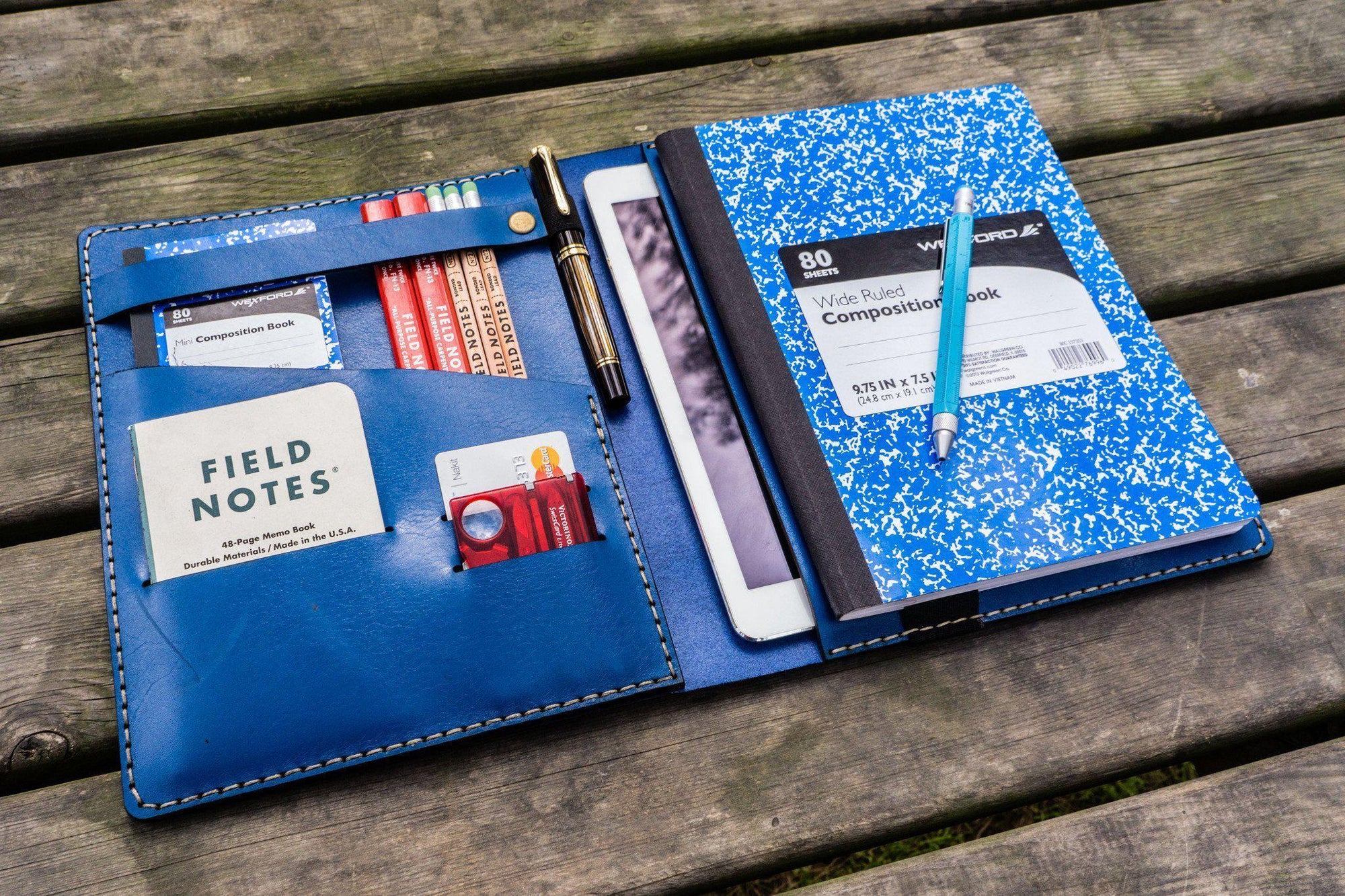Leather Leuchtturm1917 B5 Notebook & Ipad Air/Pro Cover - Blue - Galen ...
