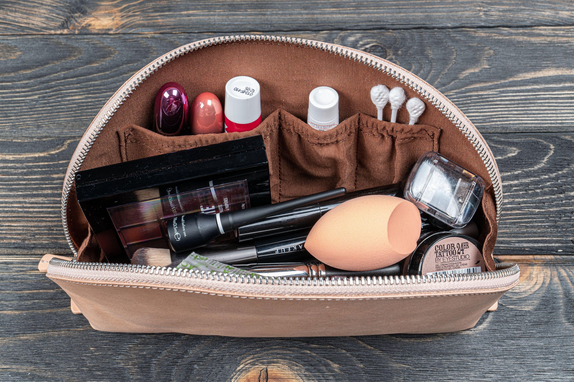 Small Leather Cosmetic Makeup Bag / Toiletry Bag | Galen Leather