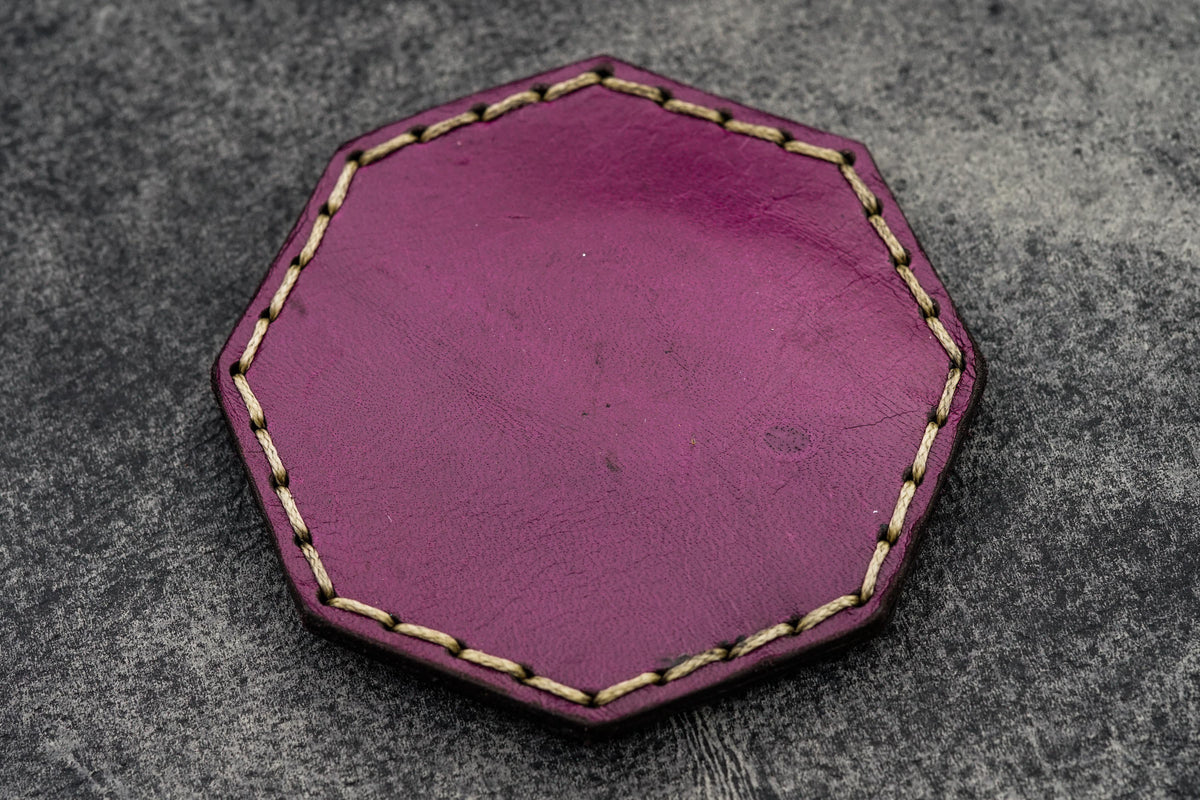 Handmade Leather Magnetic Tidy Octagon Fridge Magnet - Galen Leather