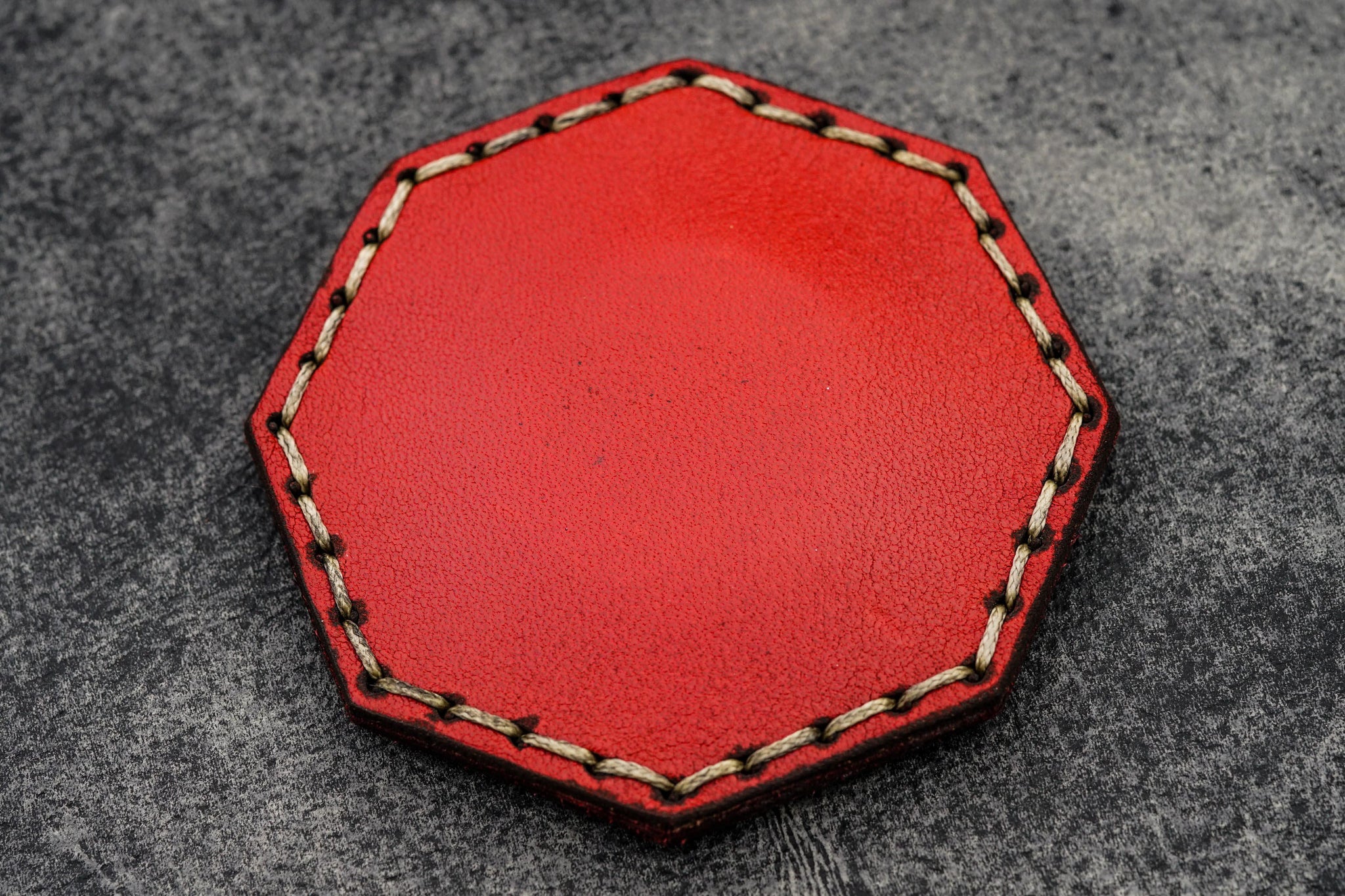 Handmade Leather Magnetic Tidy Octagon Fridge Magnet - Galen Leather
