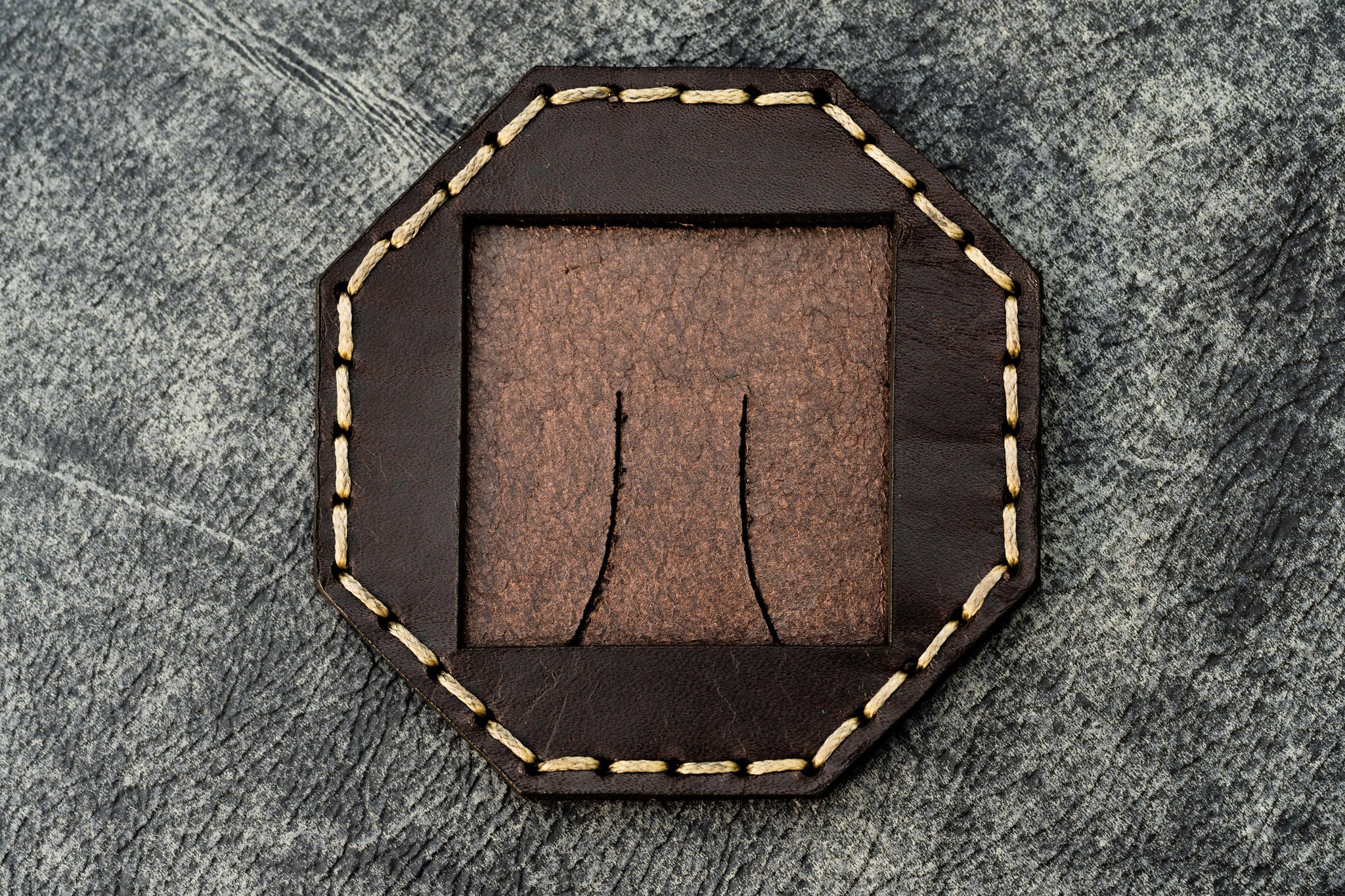 Handmade Leather Photo Frame Octagon - Galen Leather