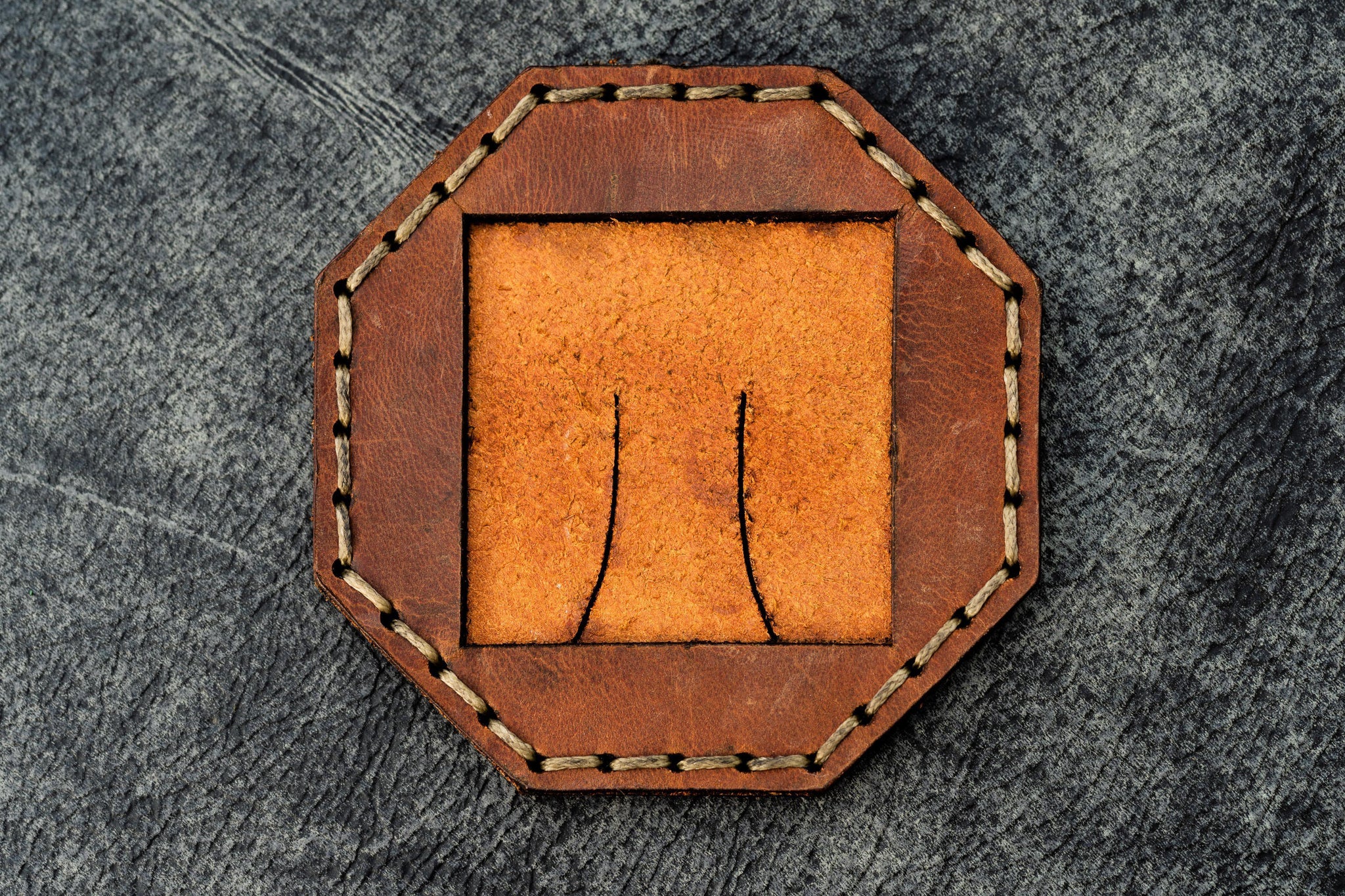 Handmade Leather Photo Frame Octagon - Galen Leather