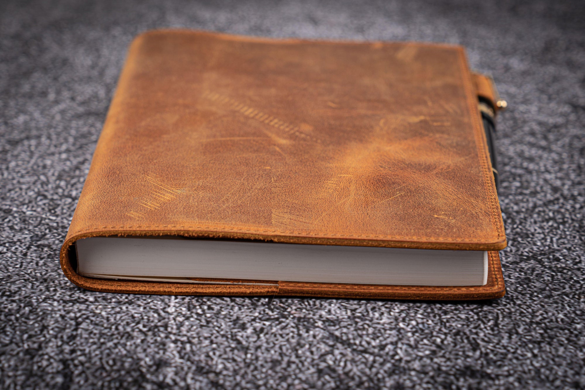 Leather Slim A5 Notebook / Planner Cover - Crazy Brown | Galen Leather