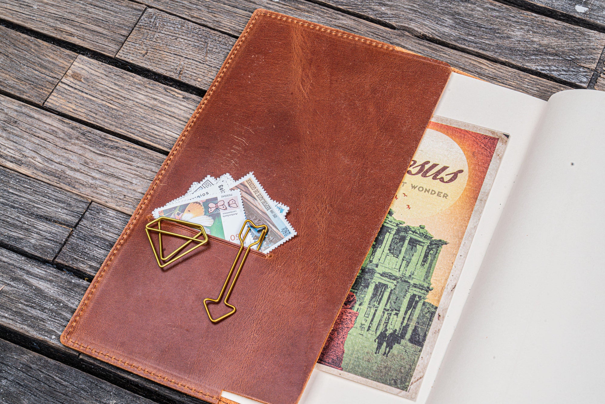 Leather Slim A5 Notebook / Planner Cover - Tan | Galen Leather