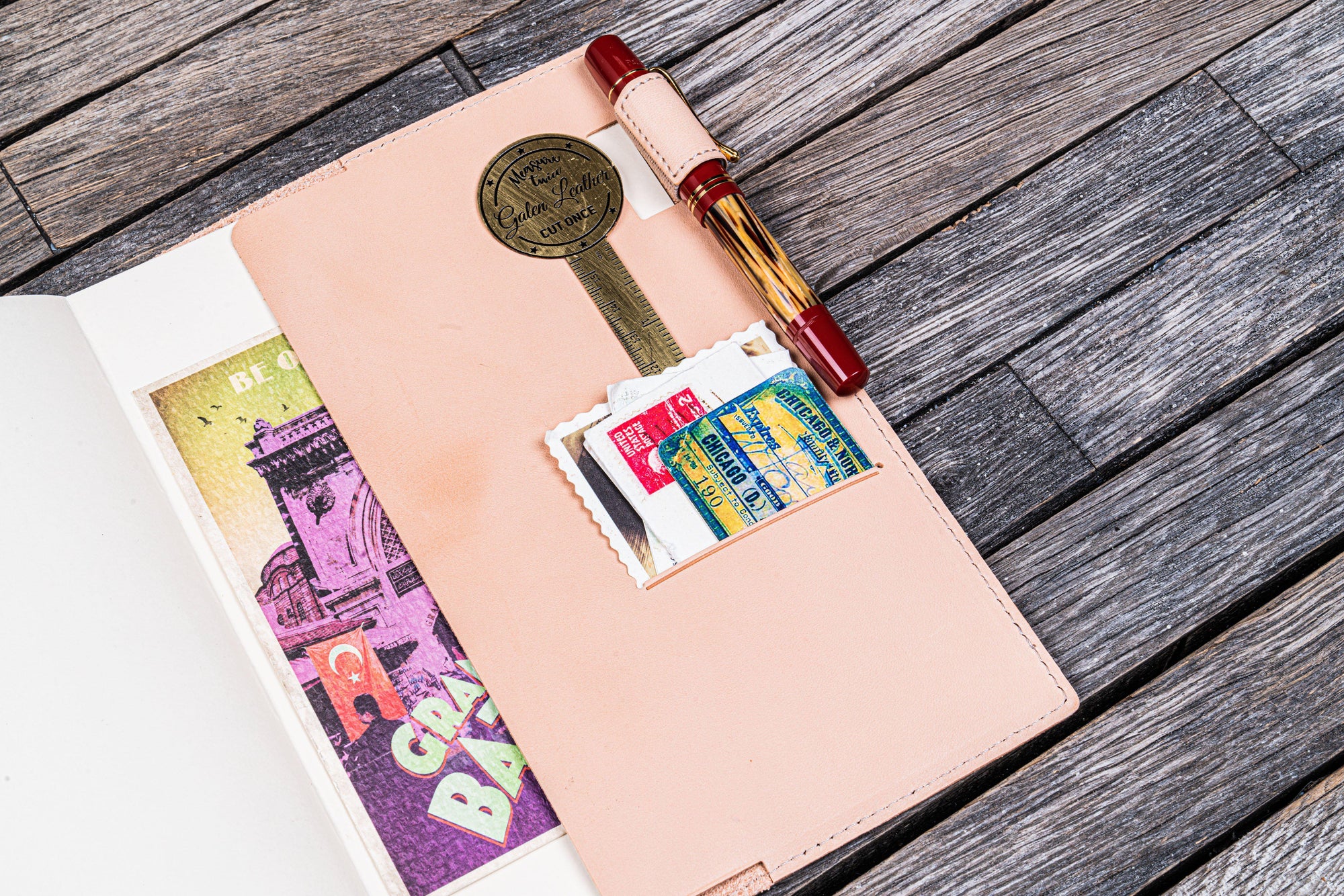 Leather Slim A5 Notebook / Planner Cover - Undyed | Galen Leather