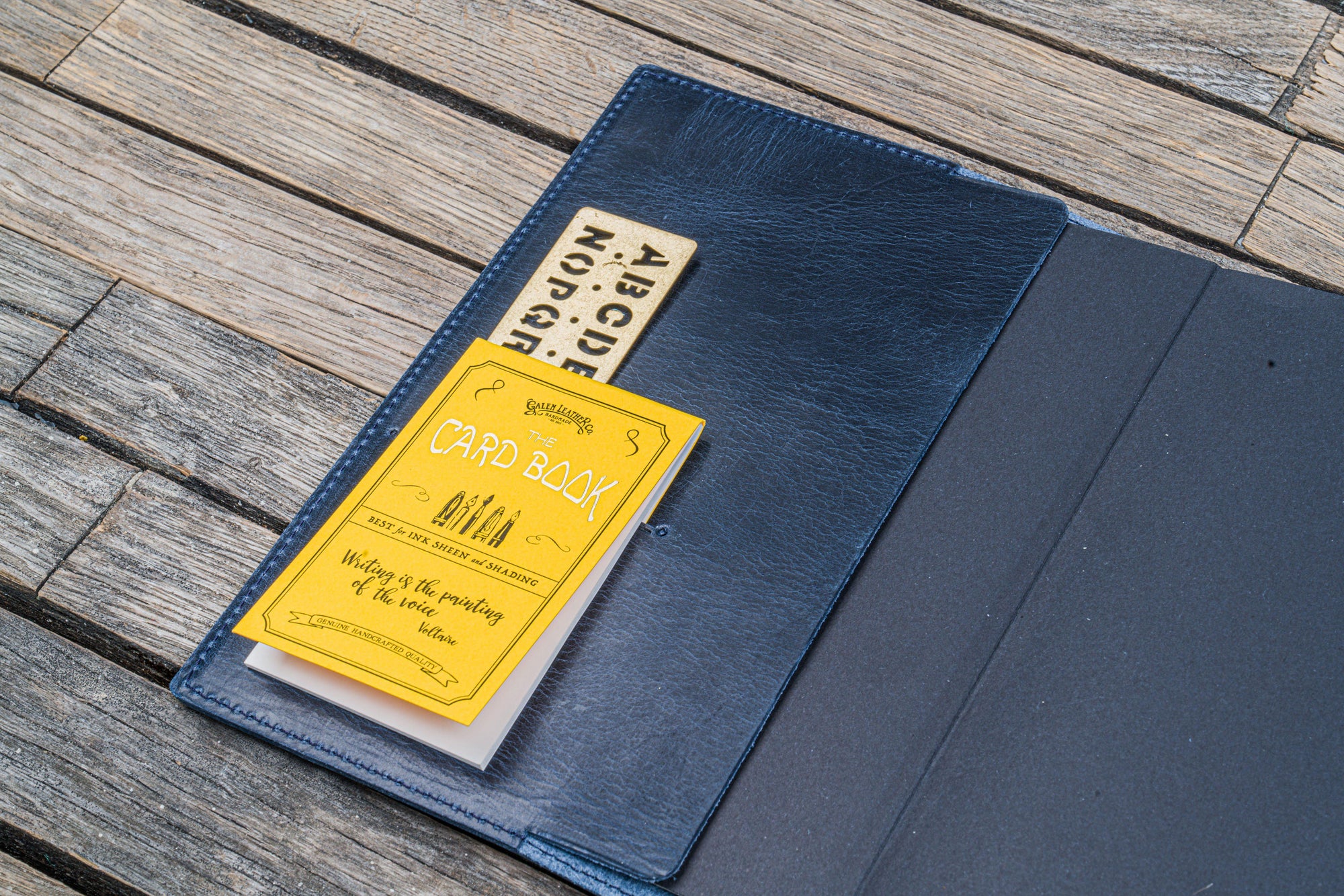 Navy Blue Leather Slim B6 Notebook / Planner Cover - Galen Leather