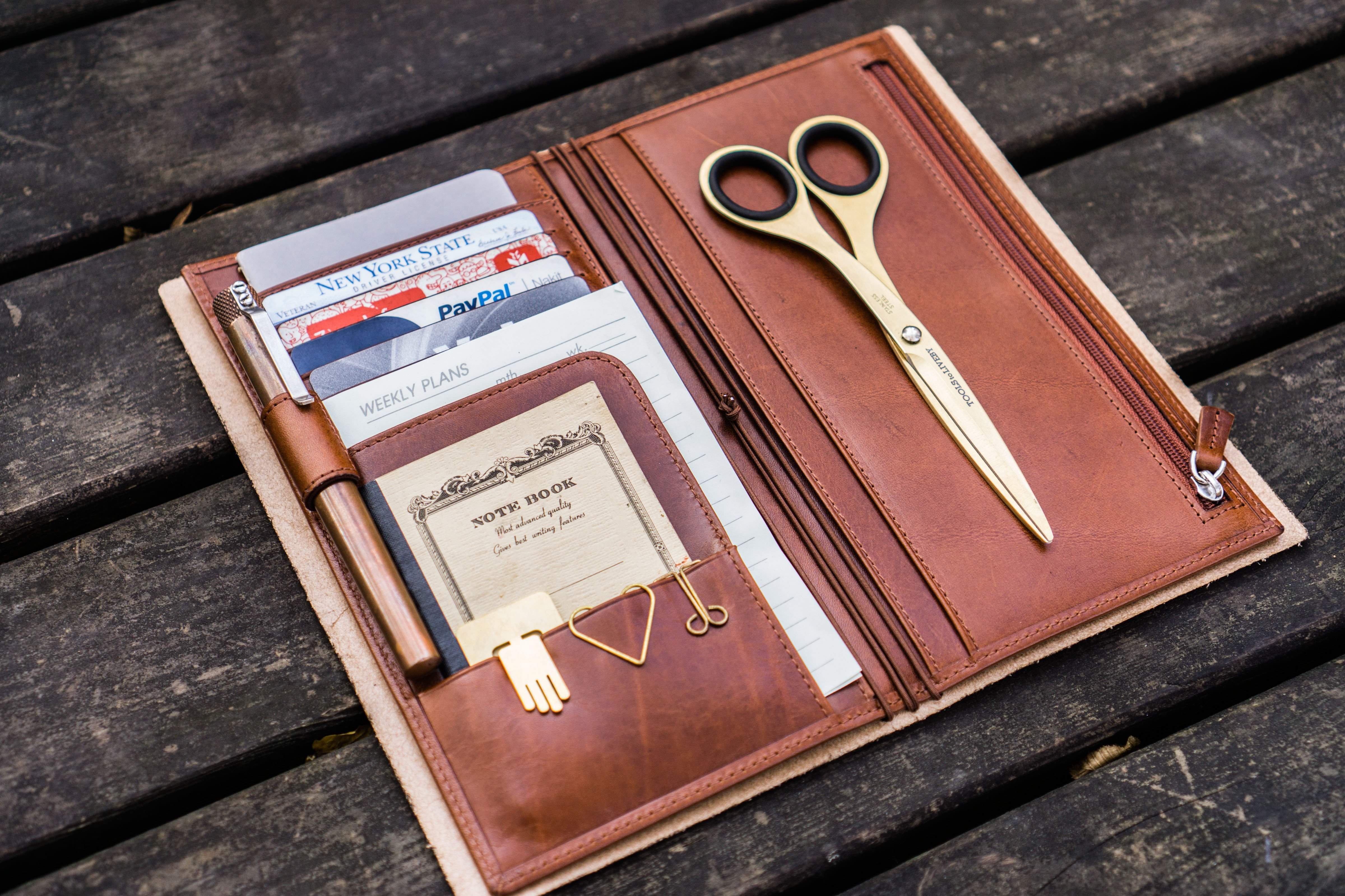 Leather Wallet Insert for Traveler's Notebook - Regular Size - Brown ...