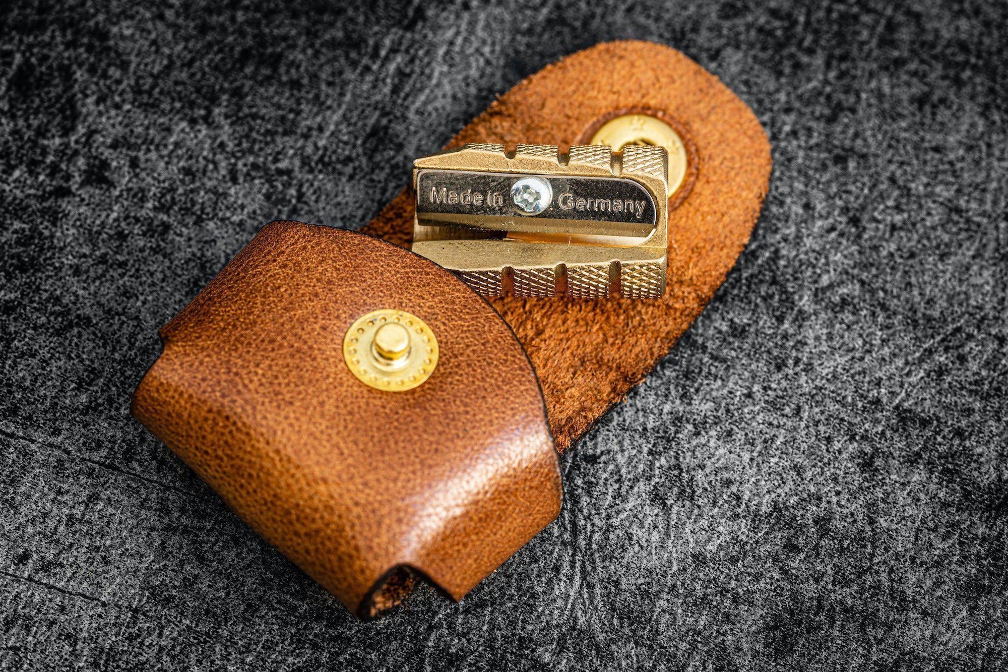 Möbius & Ruppert (M+R) Brass Pencil Sharpeners with Leather Case ...