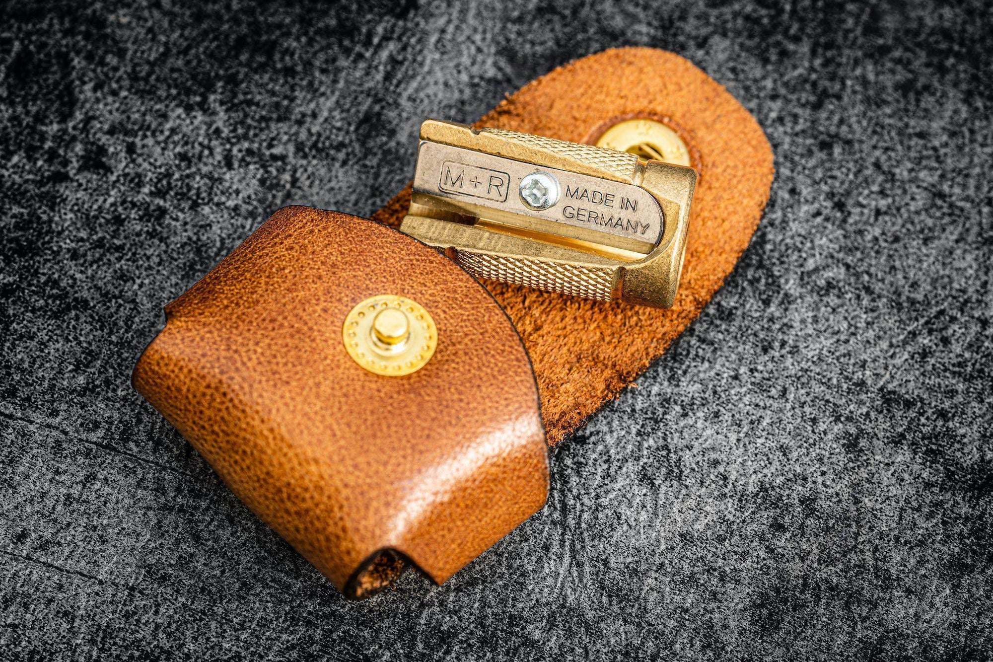 Möbius & Ruppert (M+R) Brass Pencil Sharpeners with Leather Case ...