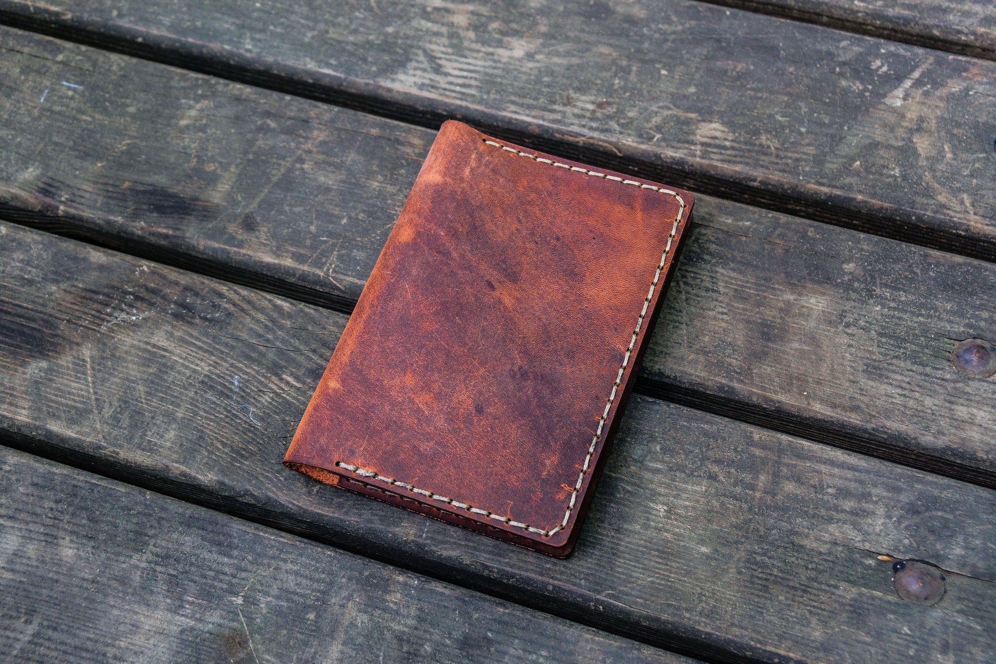 No.33 Personalized Leather Field Notes Cover - Brown - Galen Leather
