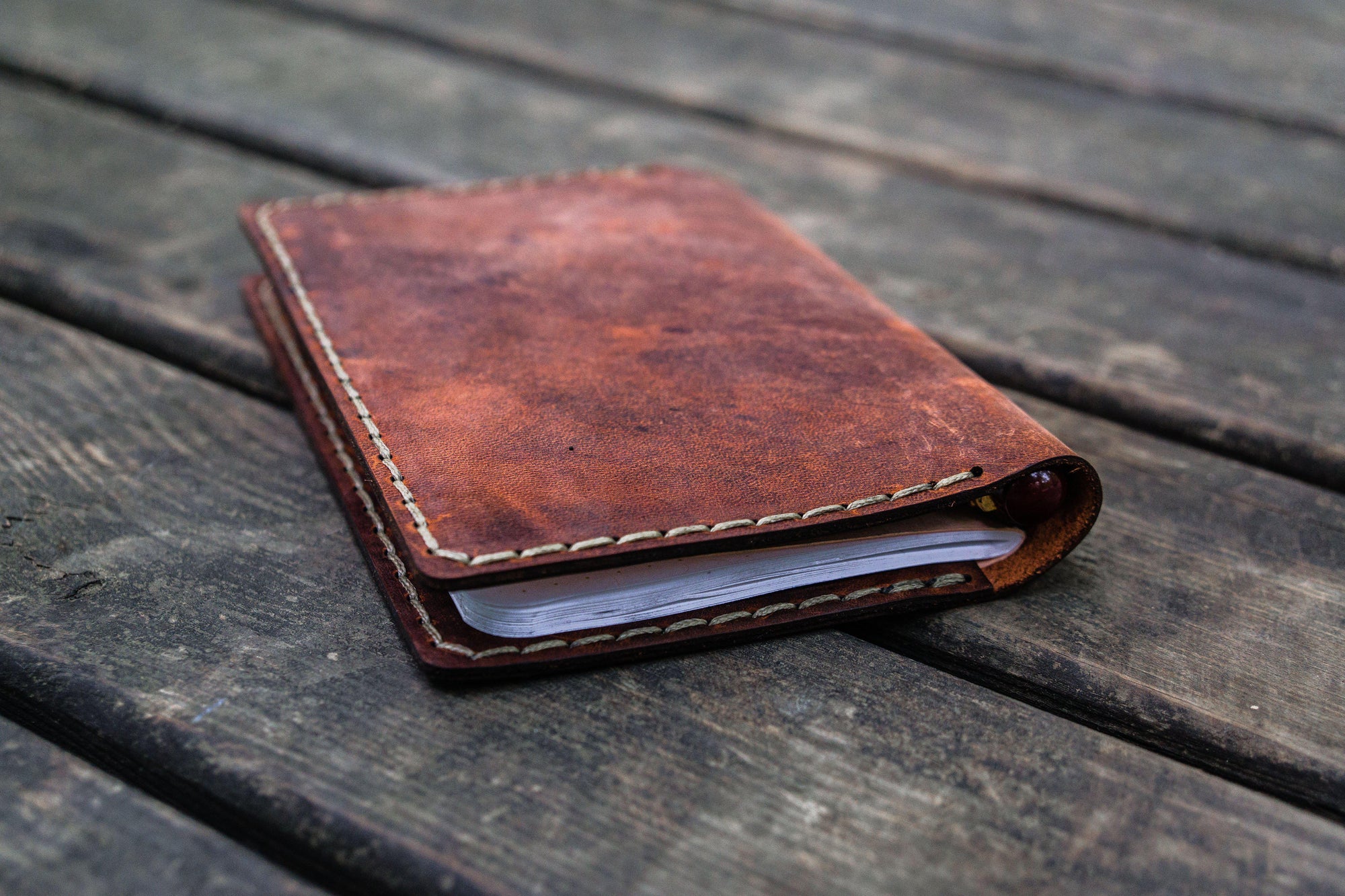 No.33 Personalized Leather Field Notes Cover - Brown - Galen Leather