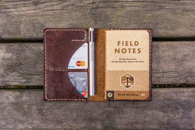 No.44 Personalized Leather Field Notes Cover - Brown - Galen Leather