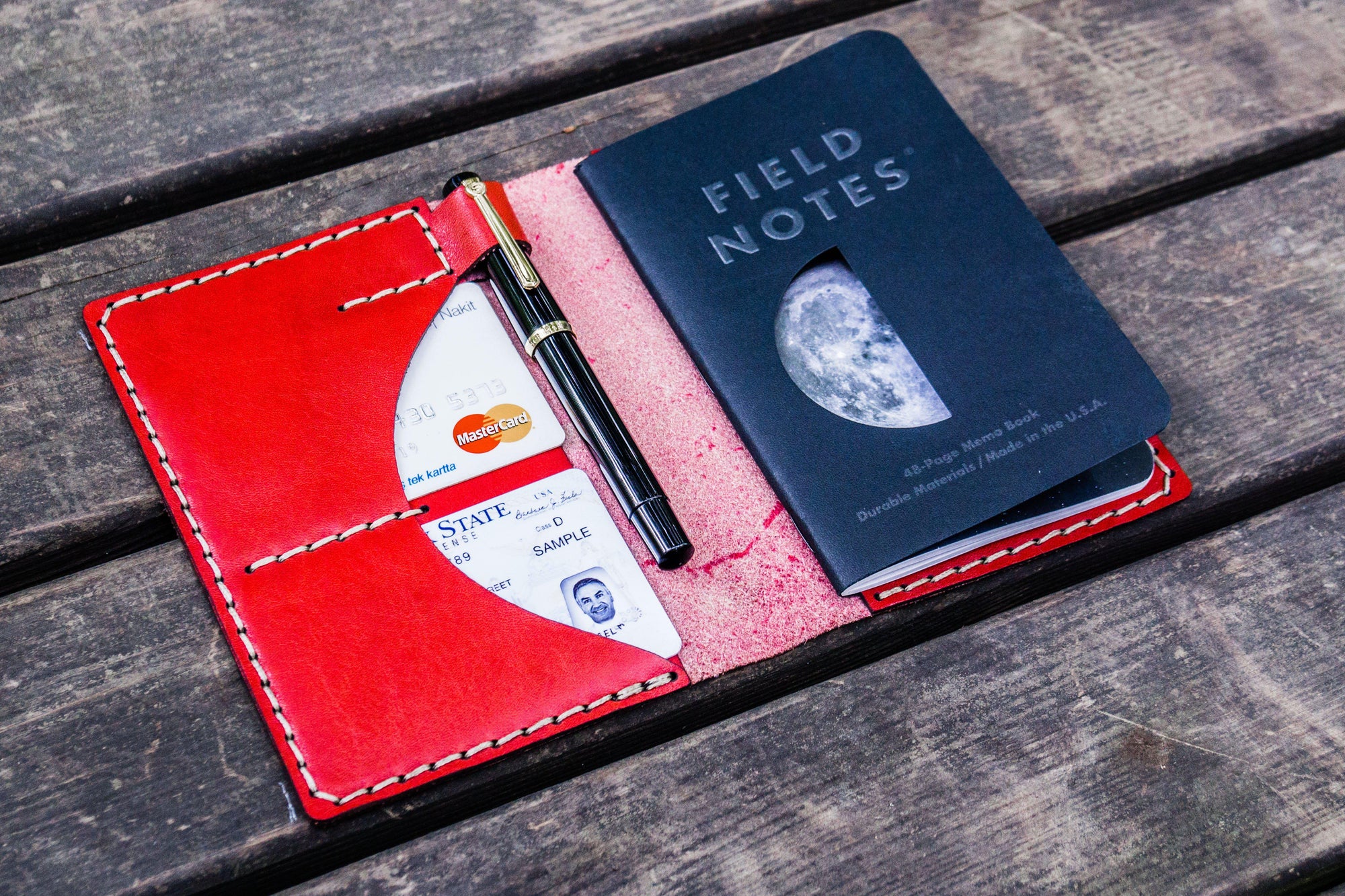 No.44 Personalized Leather Field Notes Cover - Brown - Galen Leather