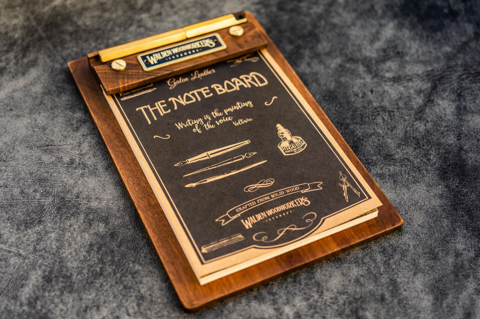 The Note Board - Wooden Rhodia Notepad Holder - Walnut | Galen Leather