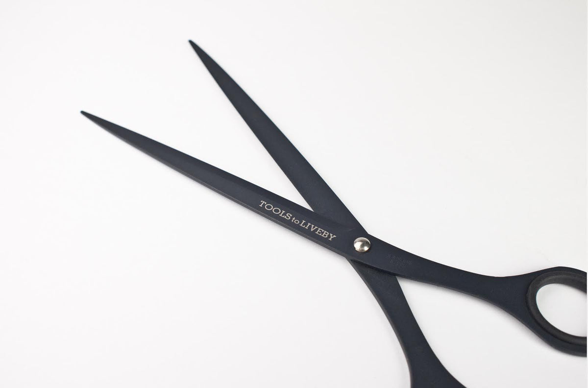 Long Black Scissors 9" - Japanese Stainless Steel - Galen Leather