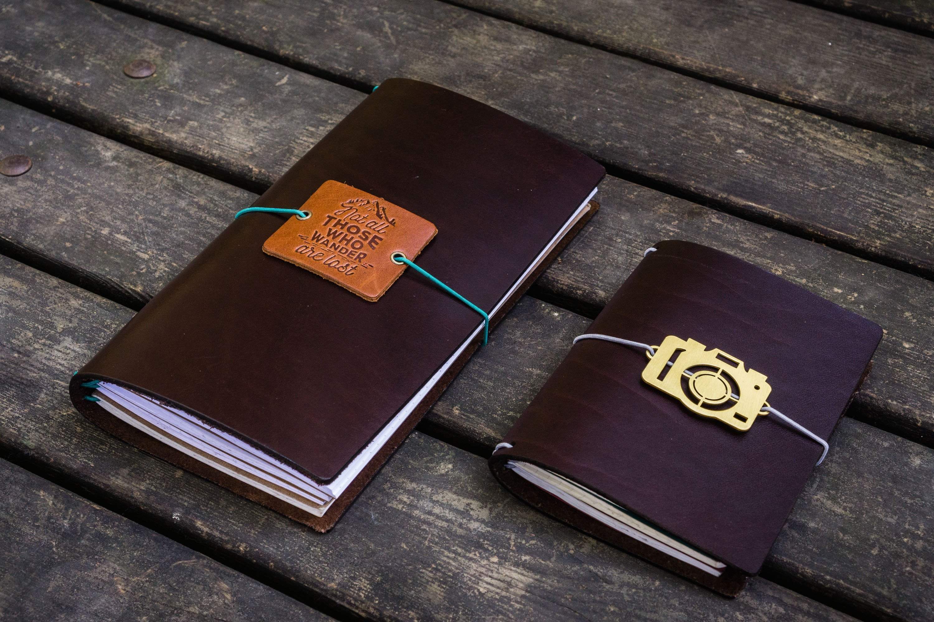 Traveler's Notebook Leather Cover - Dark Brown - Galen Leather