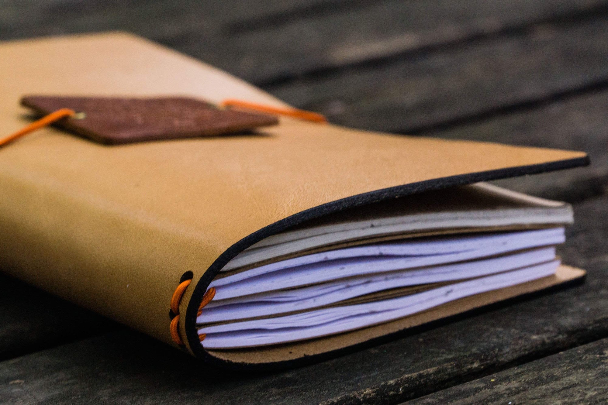 Handmade Traveler's Notebook Leather Cover - Natural - Galen Leather