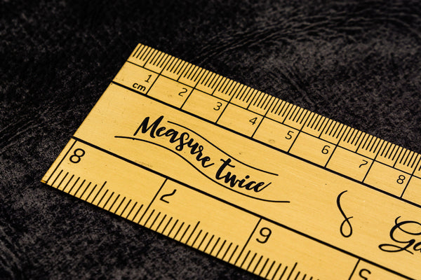 Vintage Brass Ruler - Imperial & Metric Measurements - Galen Leather
