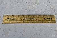 Vintage Brass Ruler - Imperial & Metric Measurements - Galen Leather