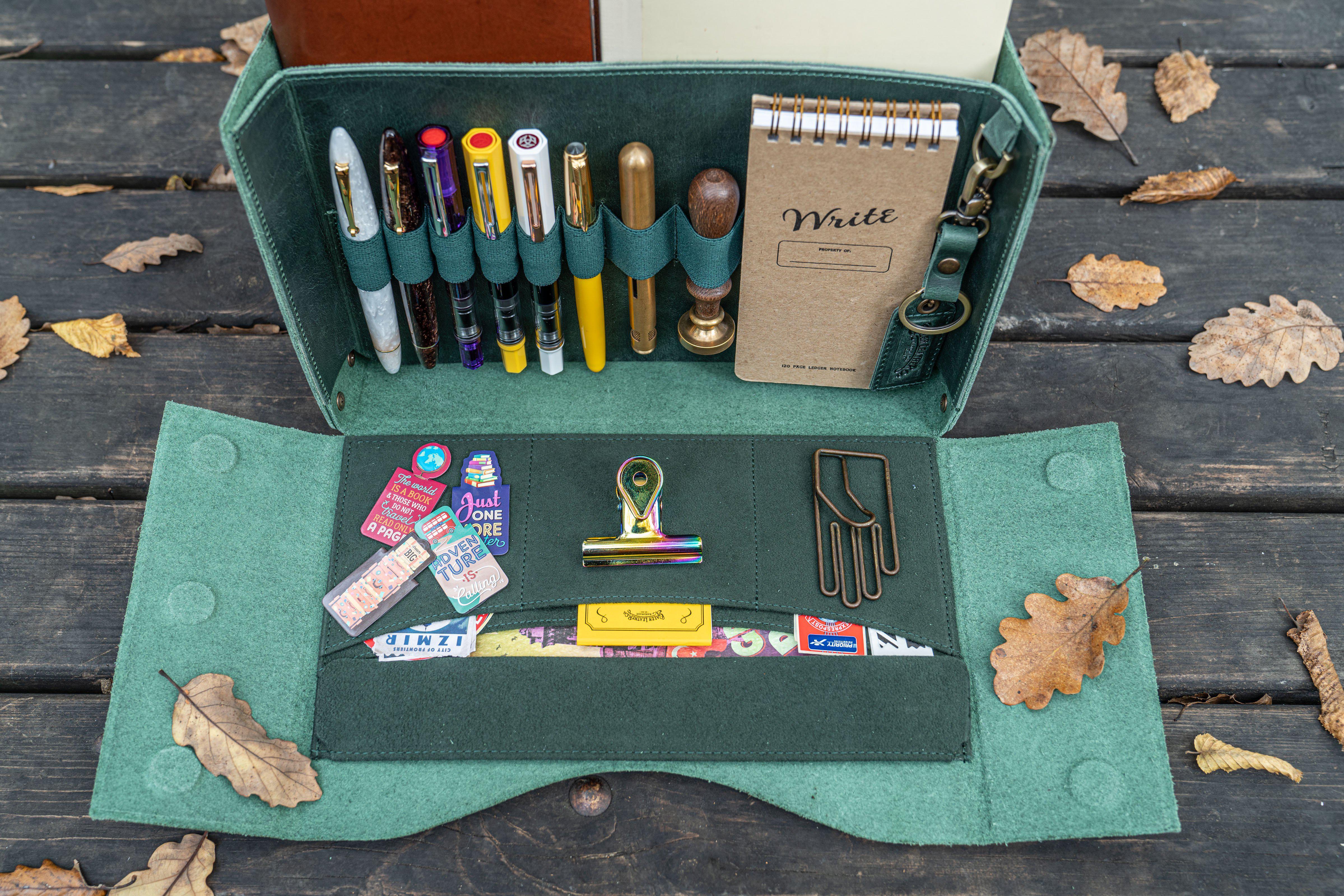 Handmade Leather Writer's Messenger Bag - Forest Green | Galen Leather