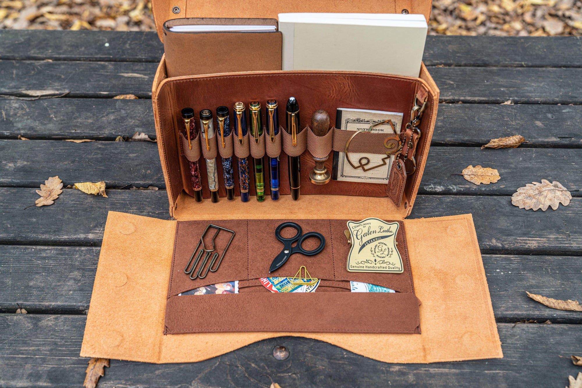 Leather Writer's Swiss Medic Kit Bag for Art - Crazy Horse Tan - Galen ...